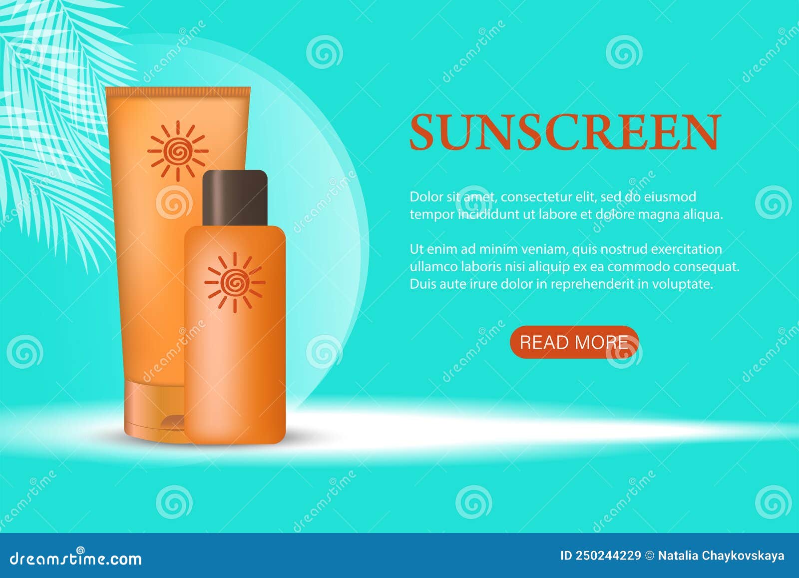 A Template for an Advertising Poster with Sunscreen. Stock Illustration ...