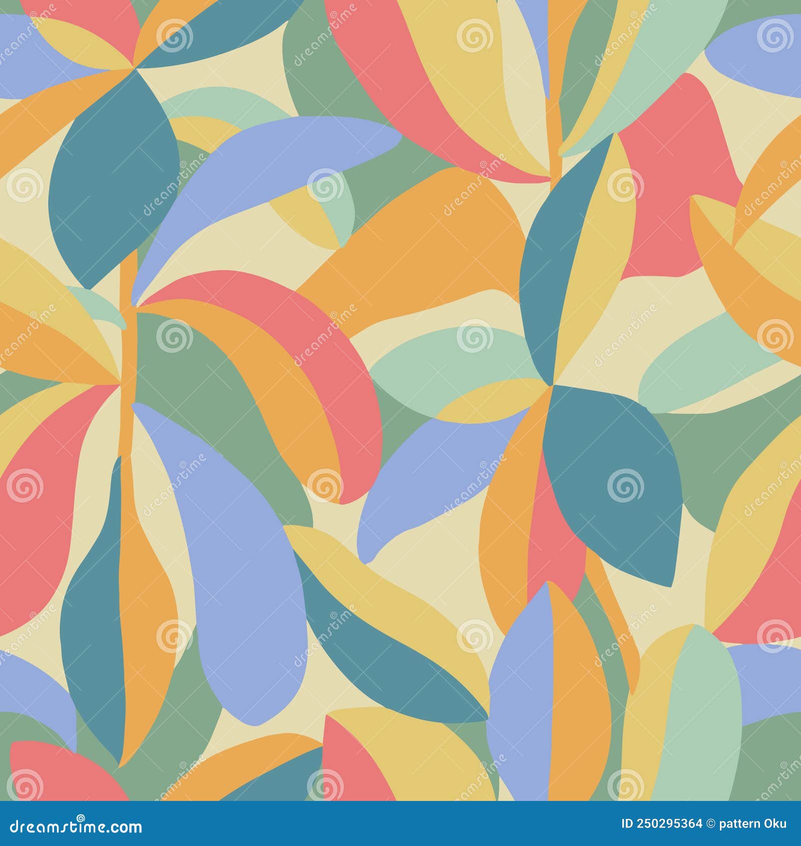 Vector Nature Abstract Leaf Themed Illustration Seamless Repeat Pattern ...