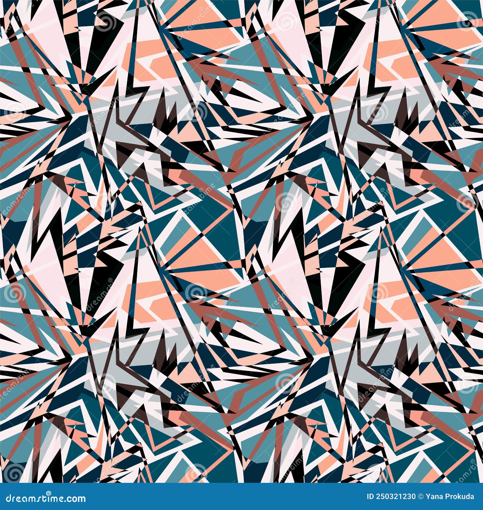 Seamless Abstract Urban Pattern with Curved Geometry Elements Stock ...