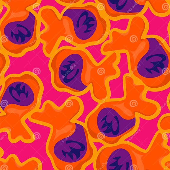 Seamless Abstract Unique Pattern with Repeat Strange Shapes Stock ...