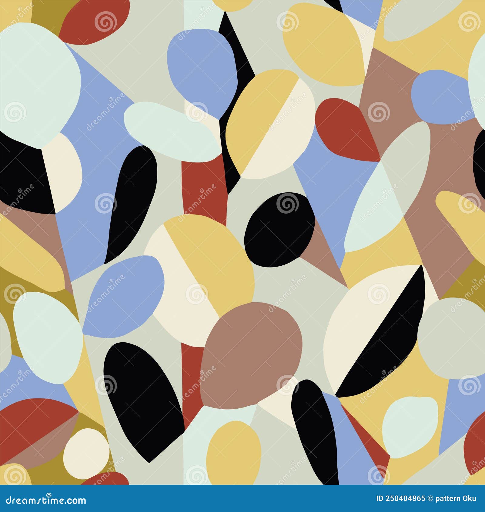 Vector Abstract Geometric Rounded Leaf Shape Illustration Seamless ...