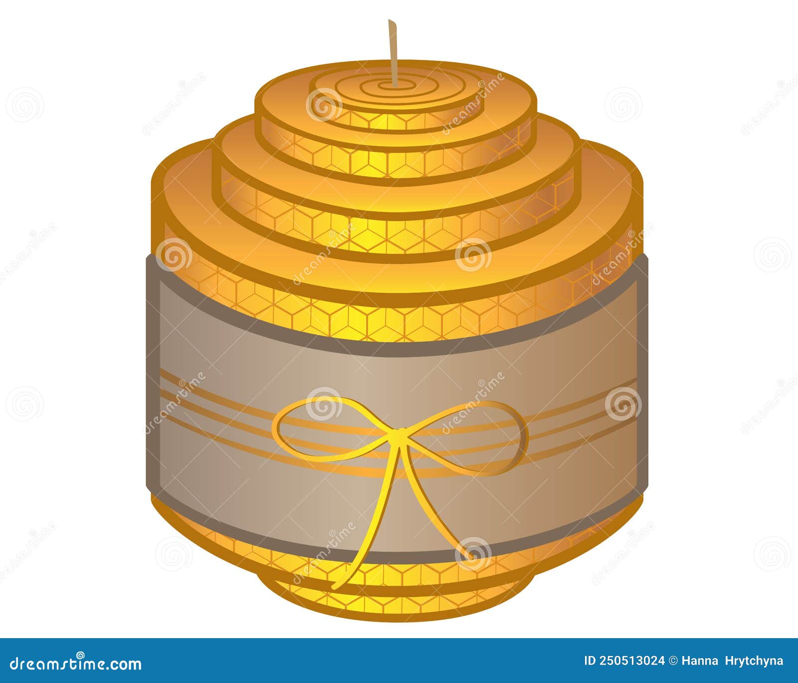 Decorative Handmade Candle Made of Natural Wax with a Pattern - Vector ...