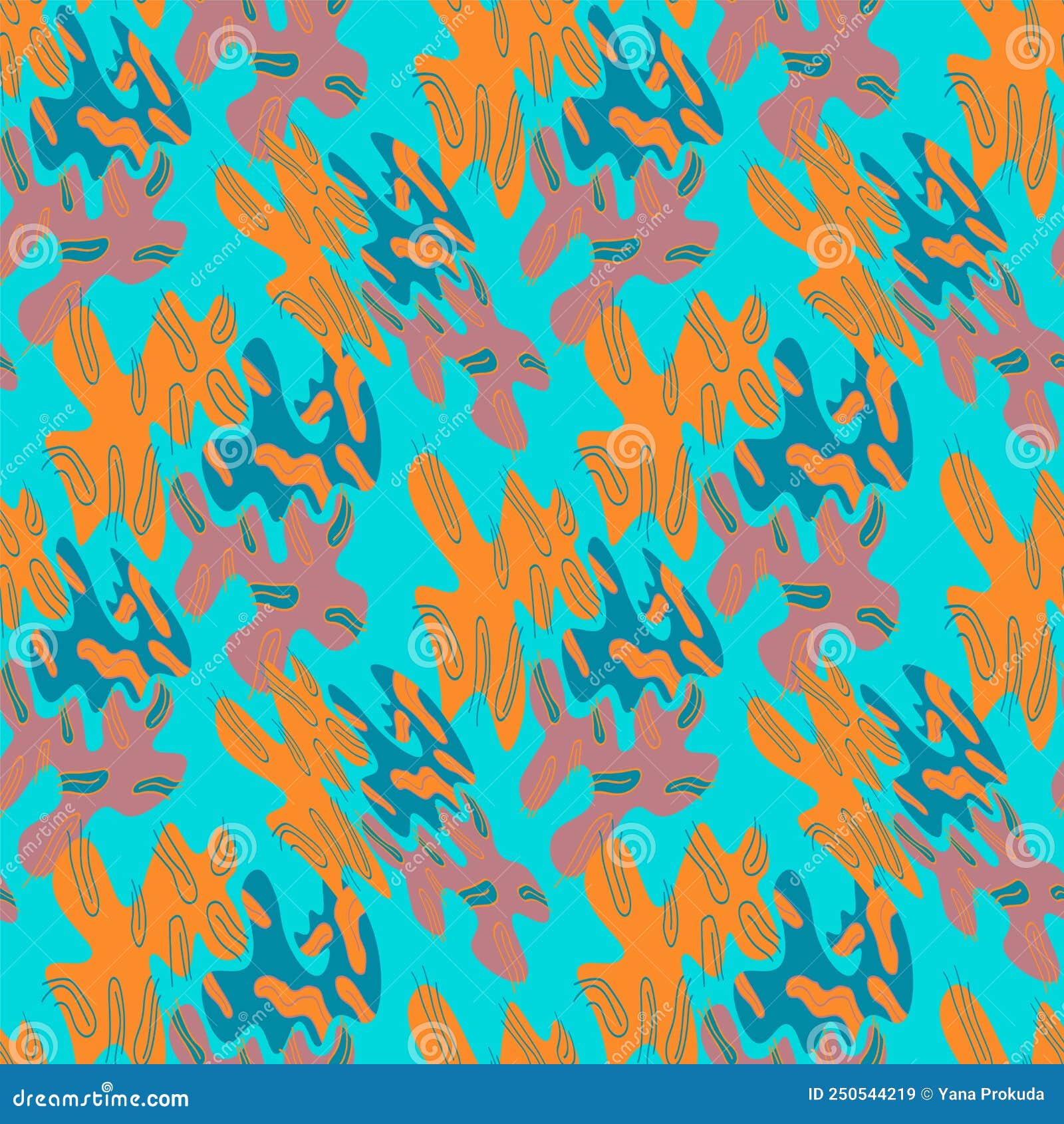 Seamless Colorful Abstract Decorative Pattern with Wave Chaotic ...