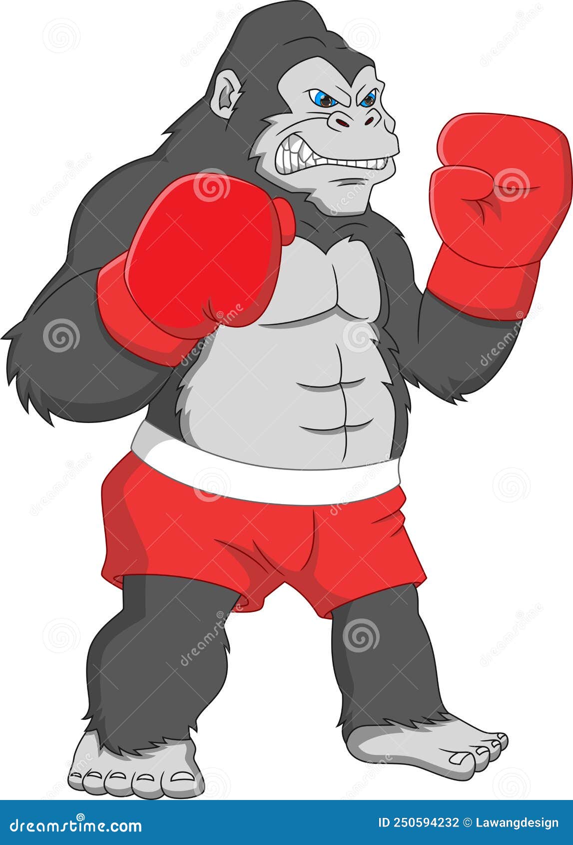 Gorilla Boxer Boxing Stance Circle Cartoon Royalty-Free Stock Photo ...