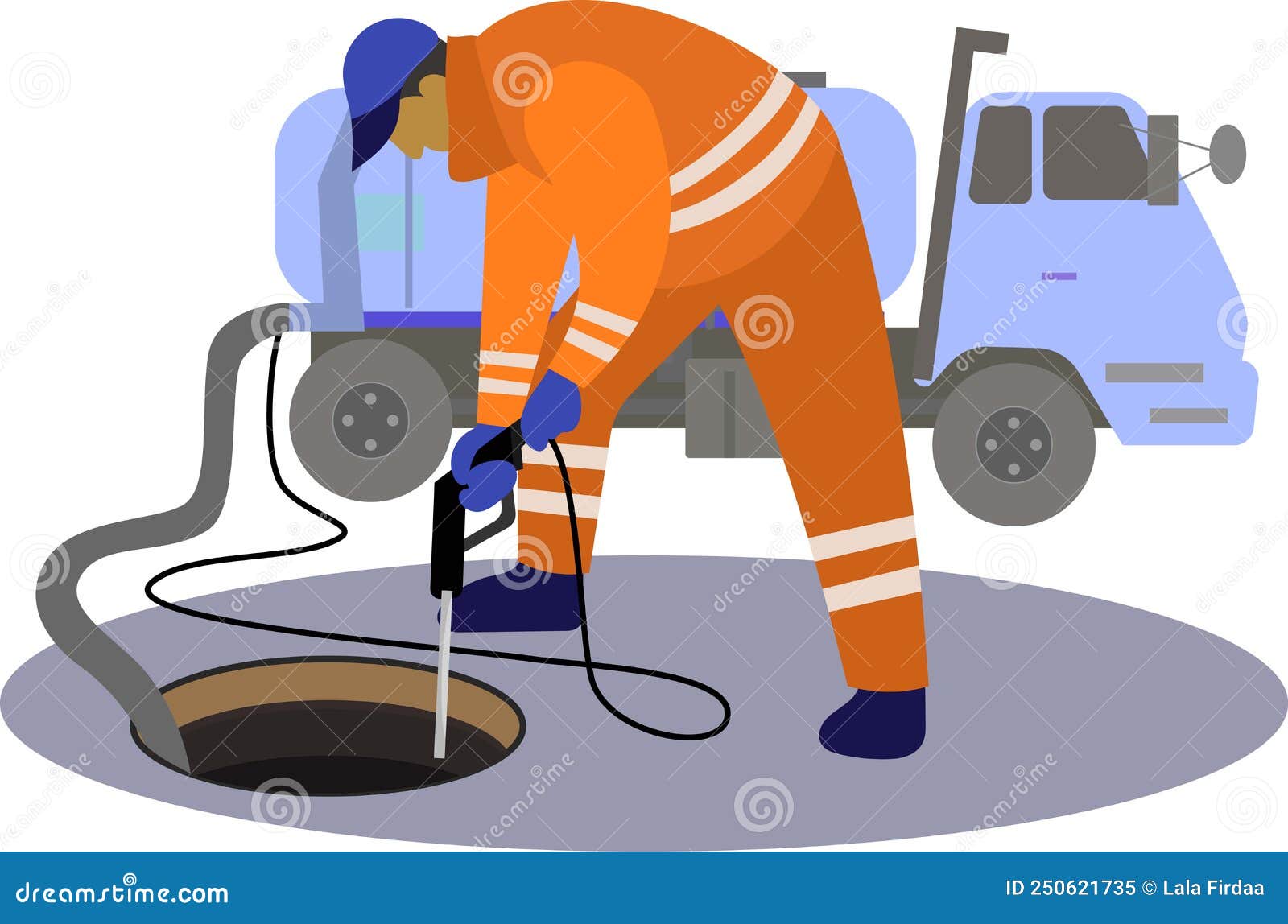 Sewer System Toilet, Septic Tank Service and Sewer Pipe Cleaner Vector ...