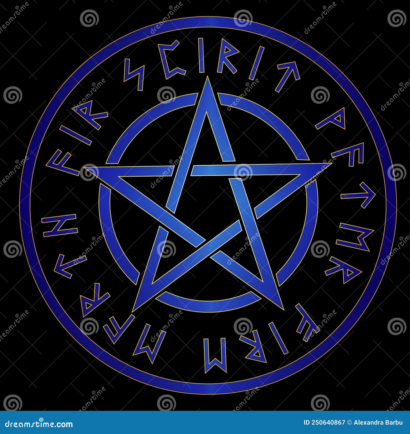 Wiccan Pentagram, Pentacle, Rune Elder Futhark, Talisman, Amulet ...