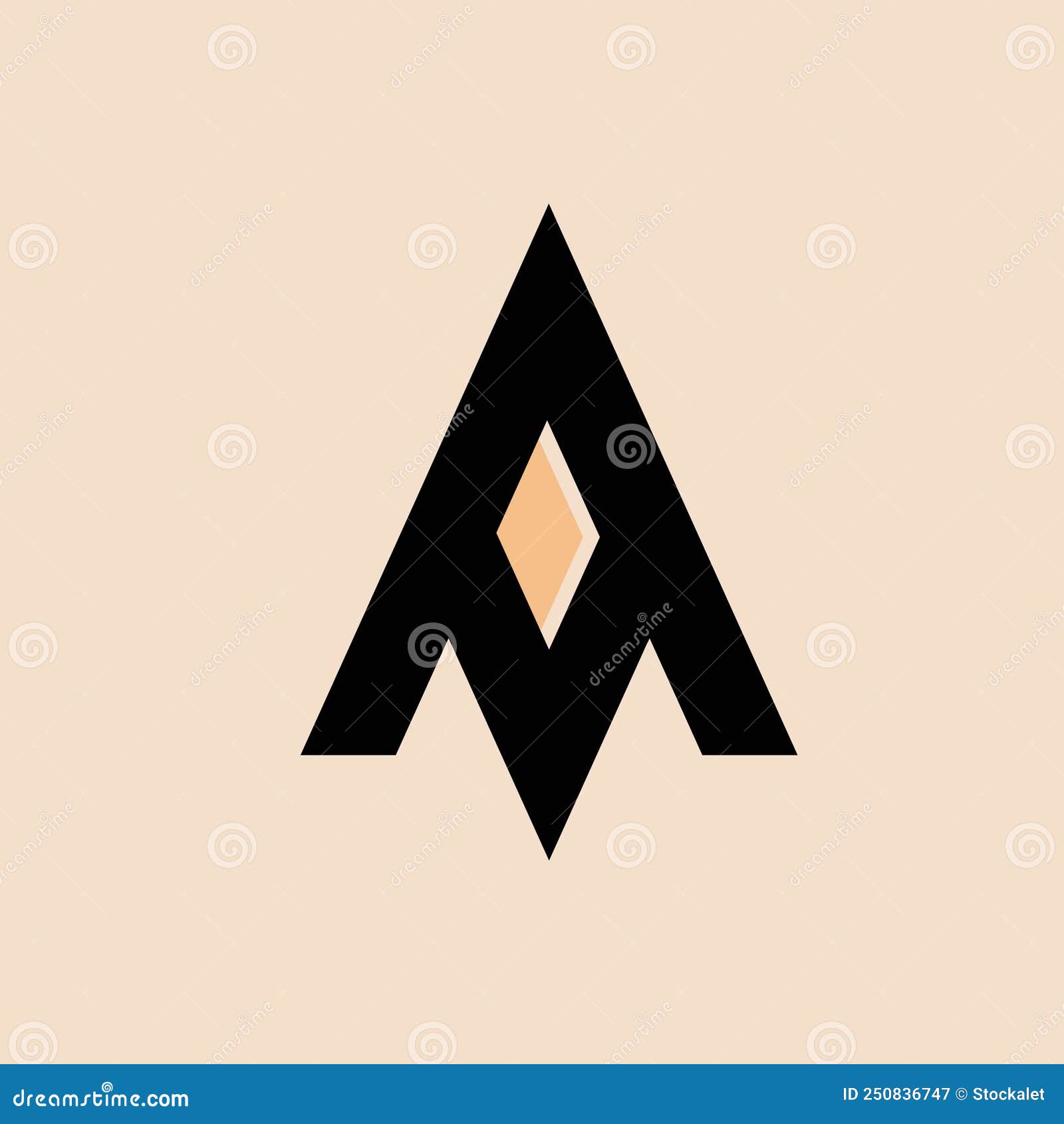 Am Monogram. Uppercase Letter a, Letter M Logo. Geometric Style. Stock ...