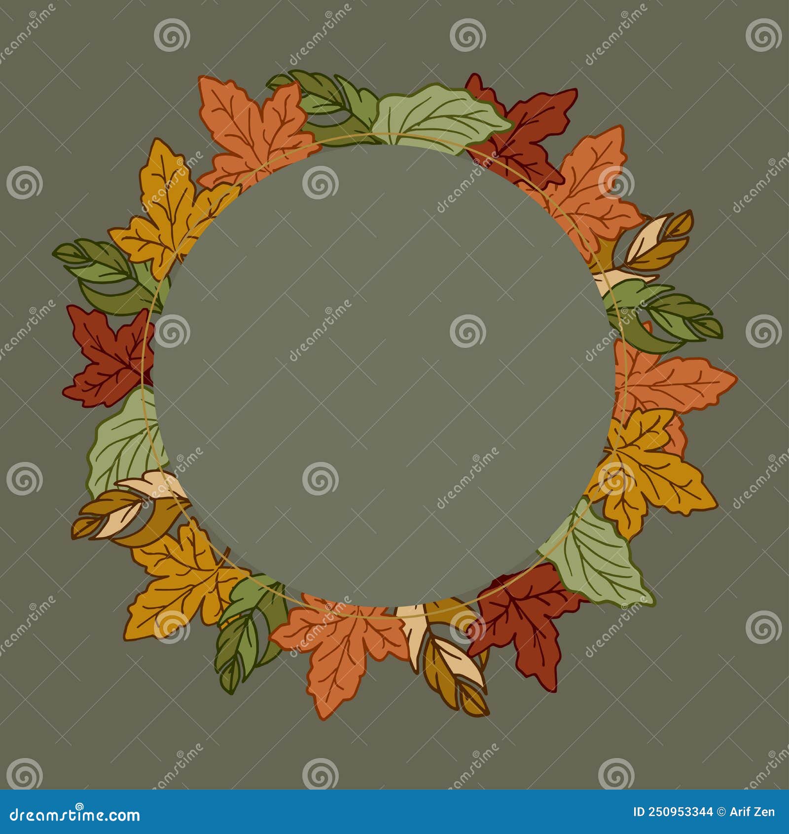 Vintage Leaf Frame. Floral Border. Beautiful Autumn Background. Hand ...