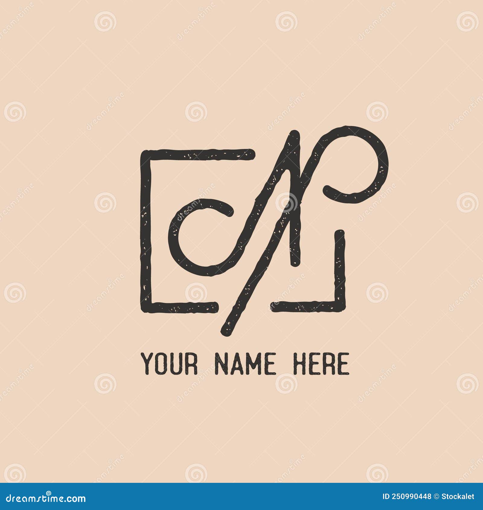 AP Monogram. Calligraphy Letter a, Letter C Signature in a Square Logo ...