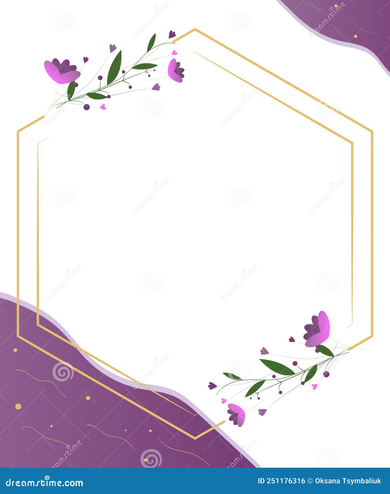 Flower Frame in Violet Color Stock Vector - Illustration of purple ...