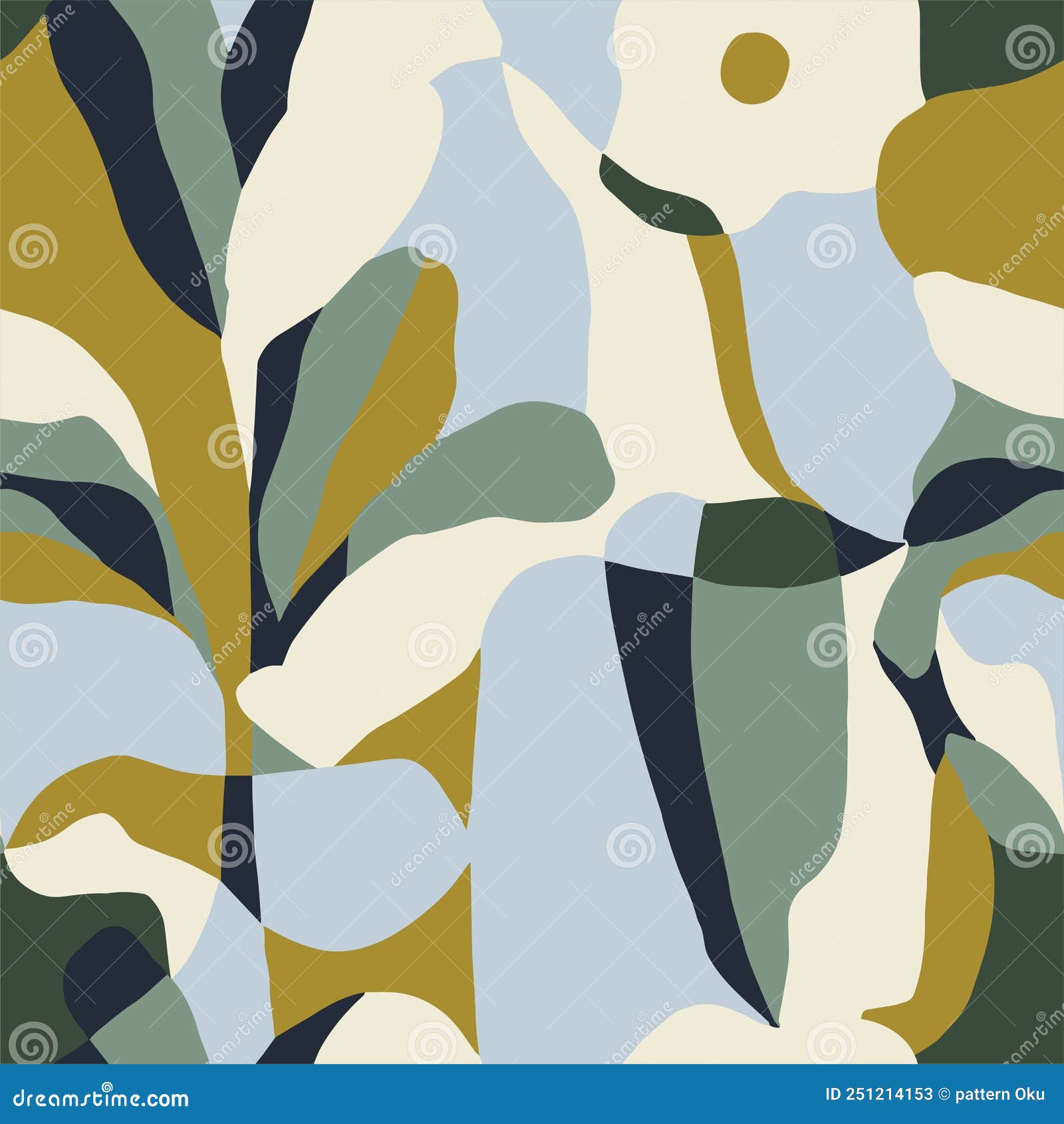 Vector Nature Inspired Illustration Seamless Repeat Pattern Stock ...