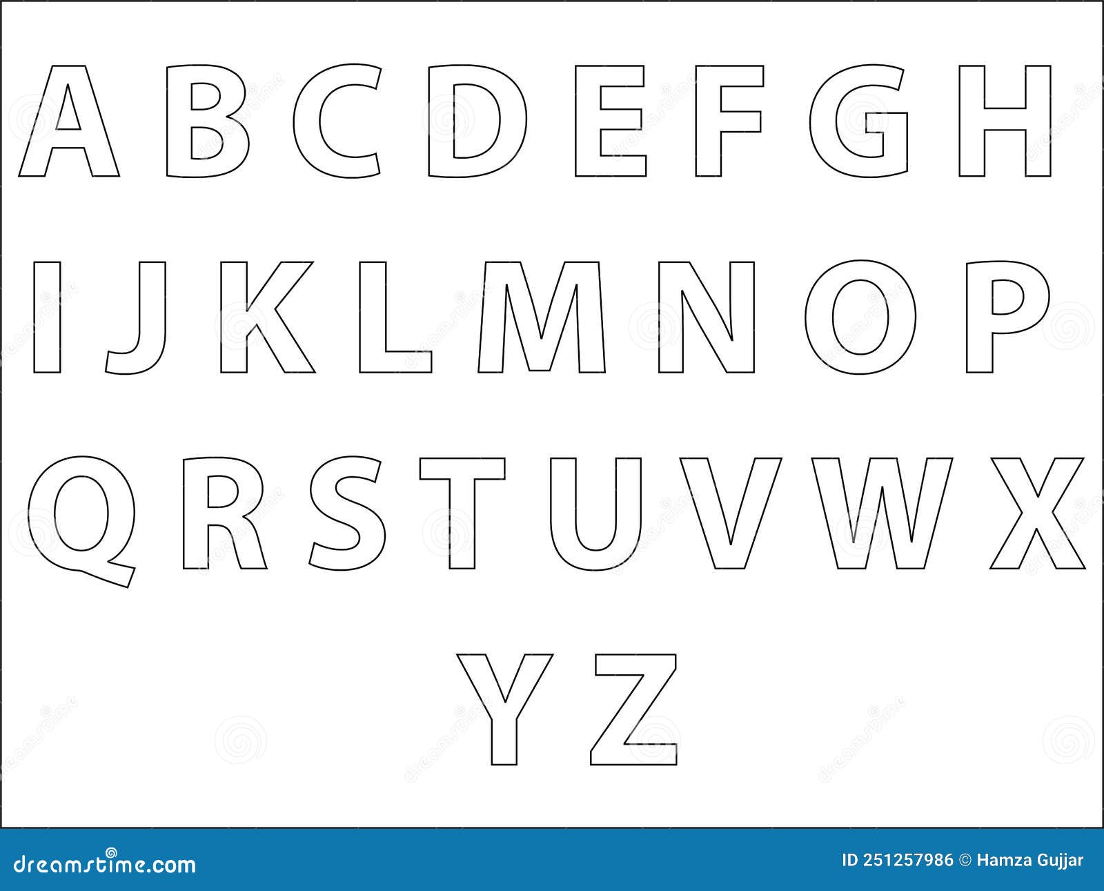 Font Outline Alphabet Letters Vector Image Stock Illustration ...