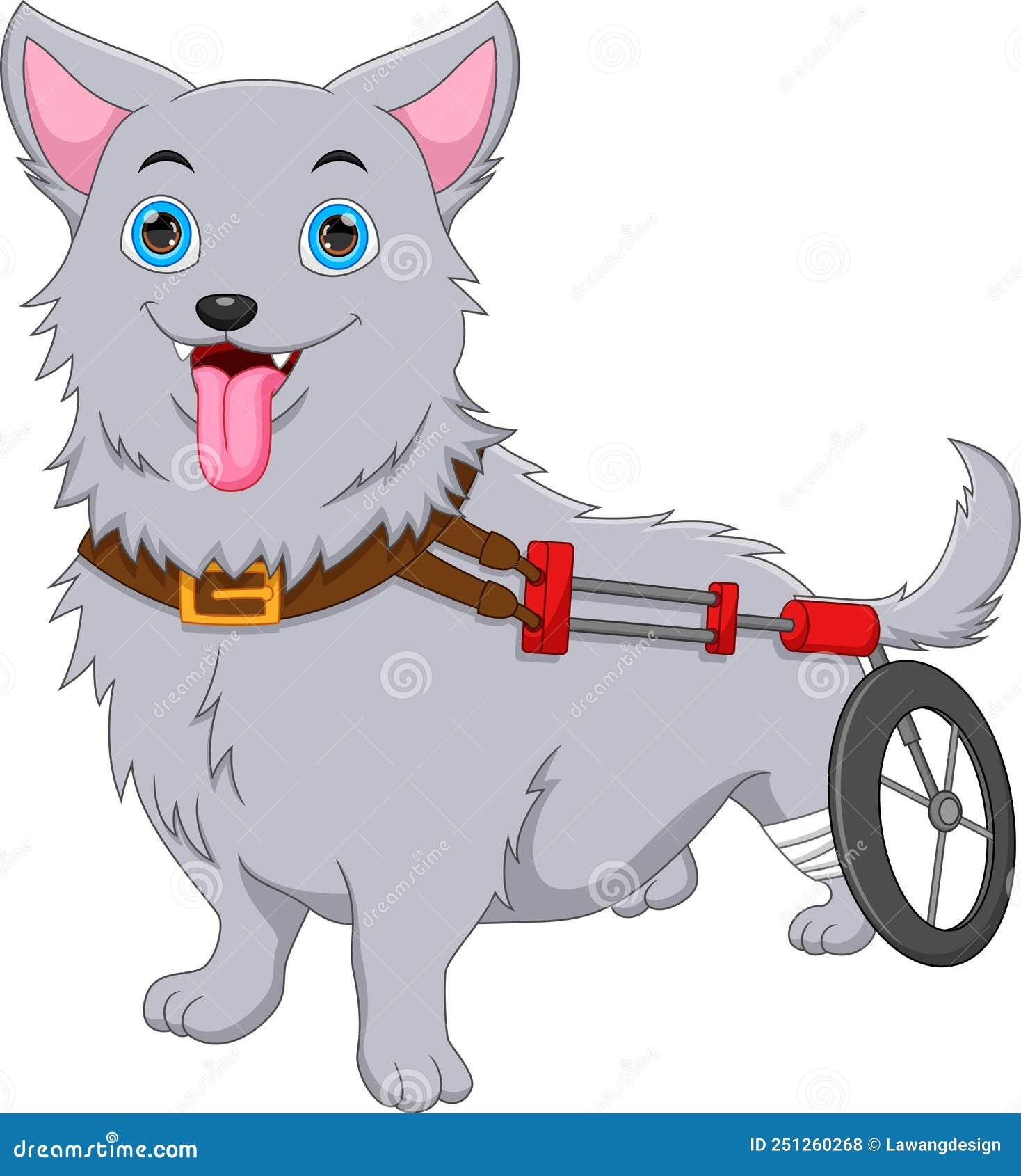 Cartoon Dog Broken Leg and Using a Wheel Stock Vector - Illustration of ...