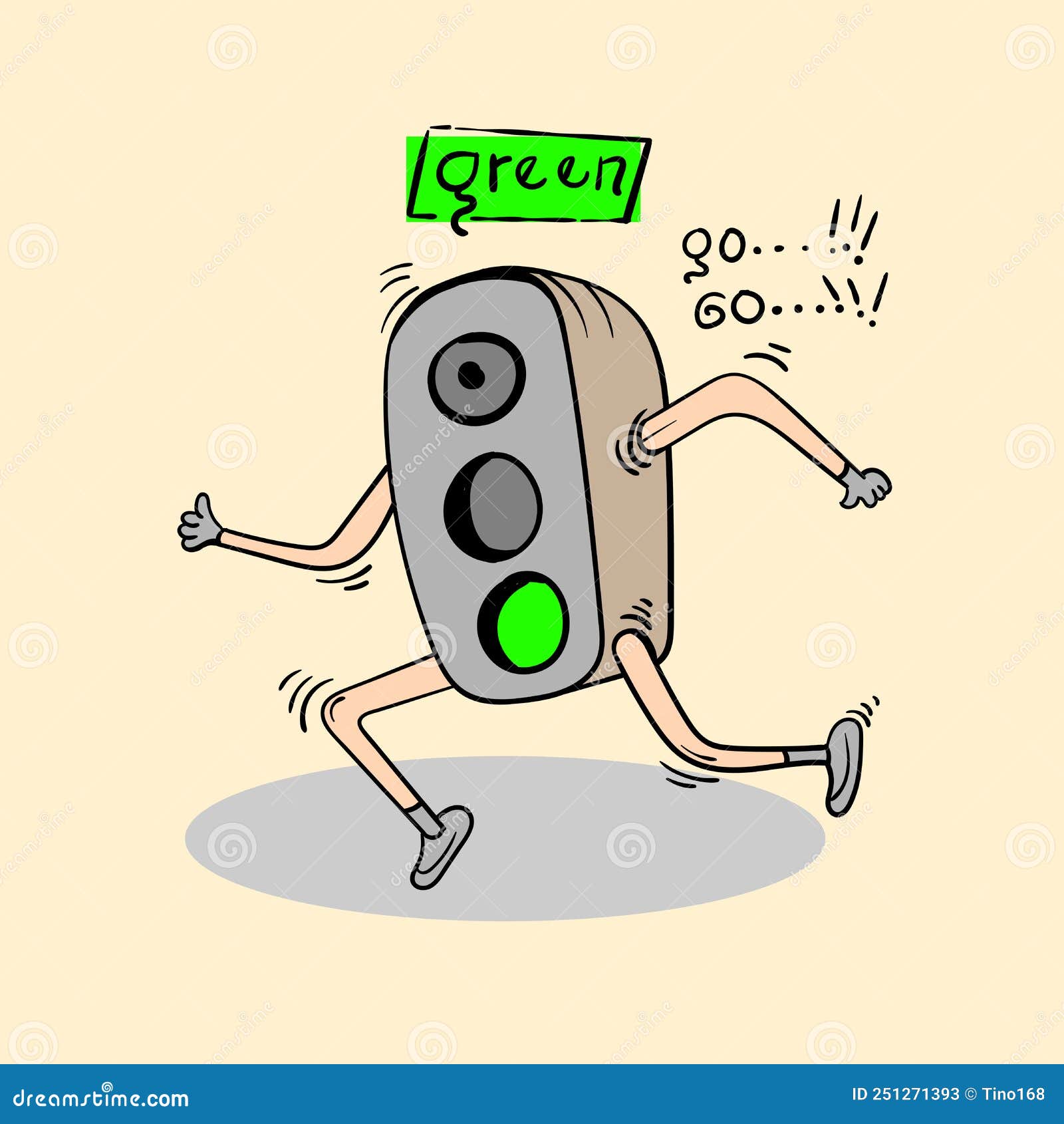 Cartoon Green Trafic Light Vector Illustration Stock Vector ...