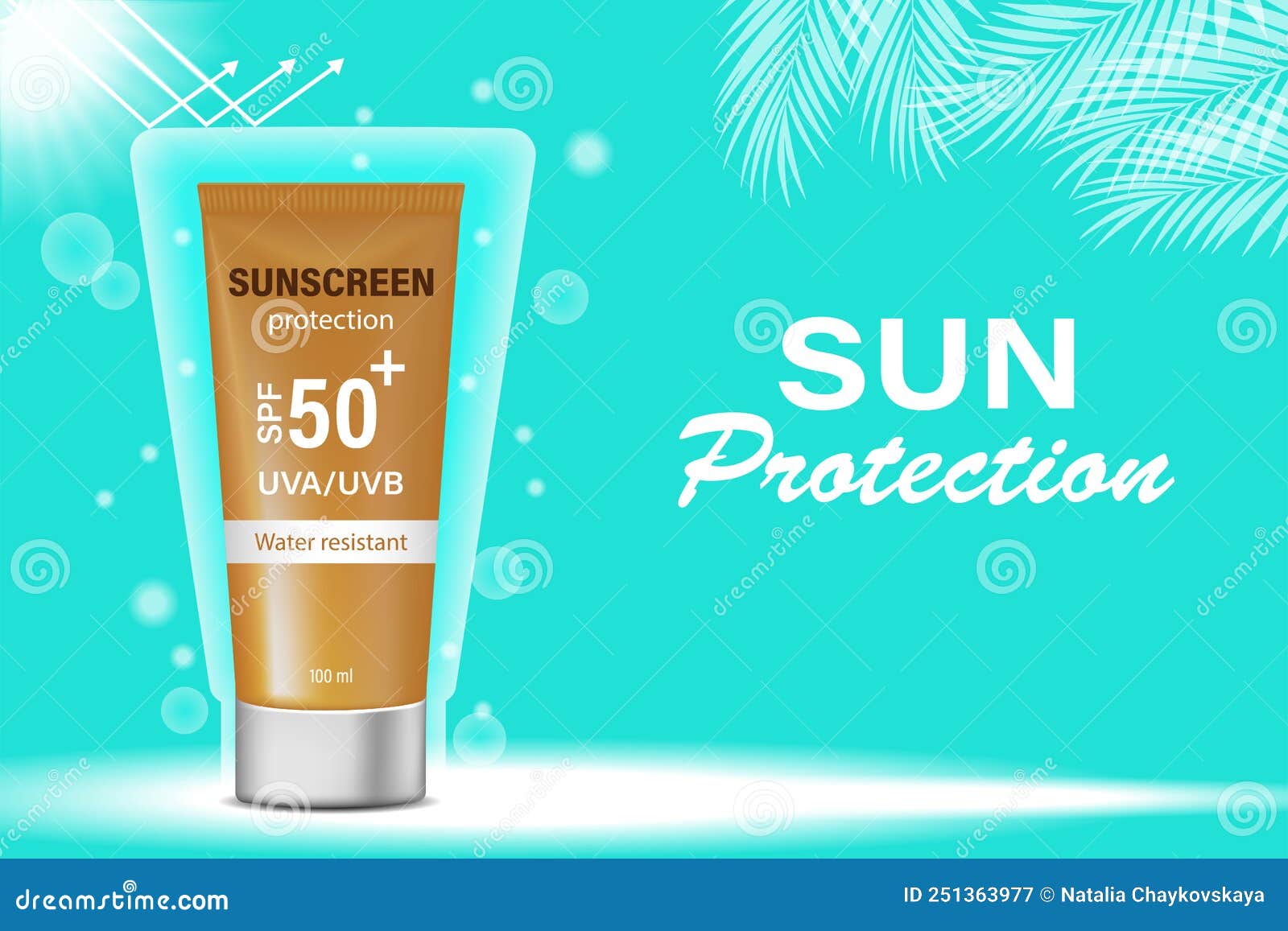 A Template for an Advertising Poster with Sunscreen. Stock Illustration ...