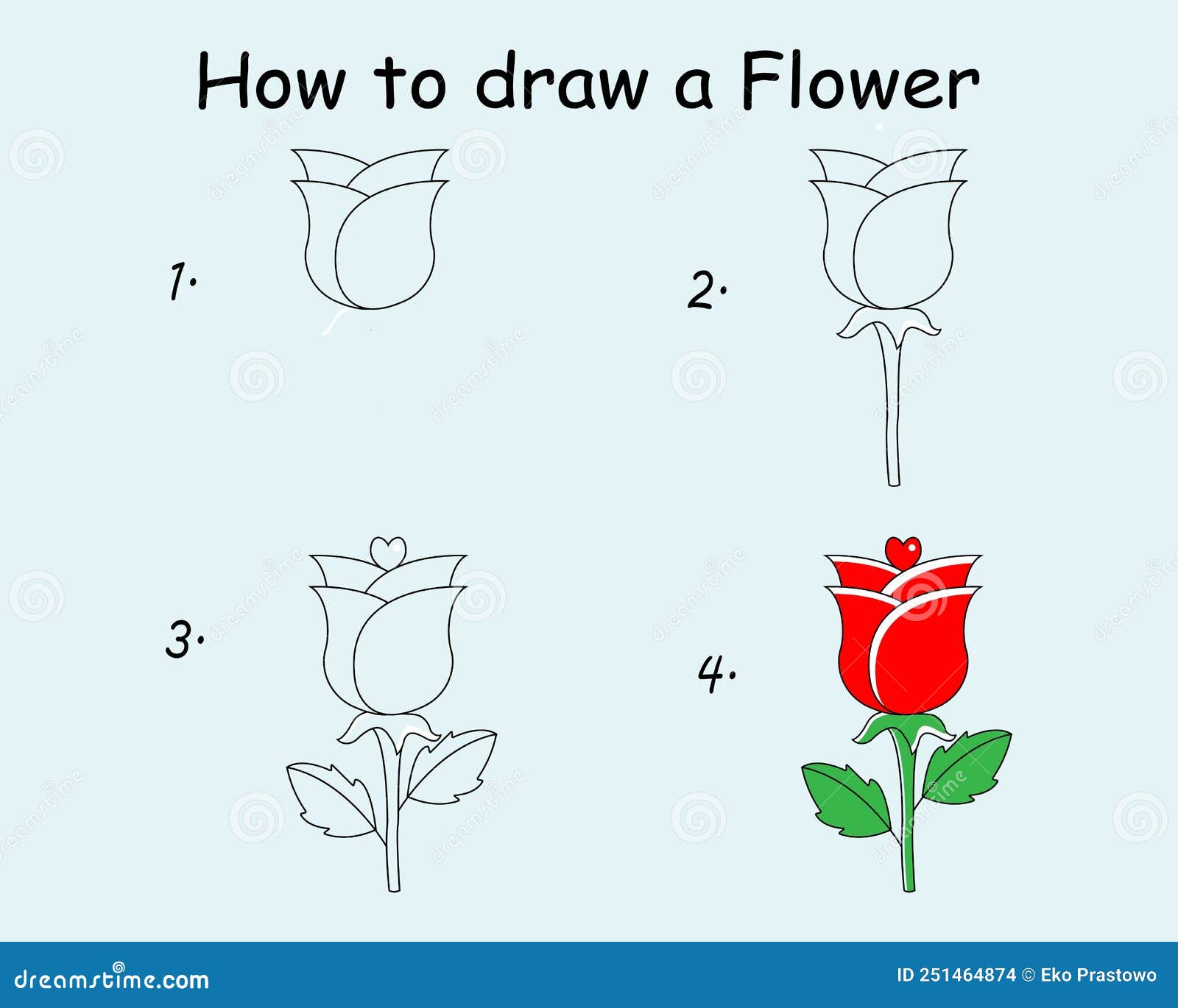 Step by Step To Draw a Flower. Drawing Tutorial a Flower. Drawing ...
