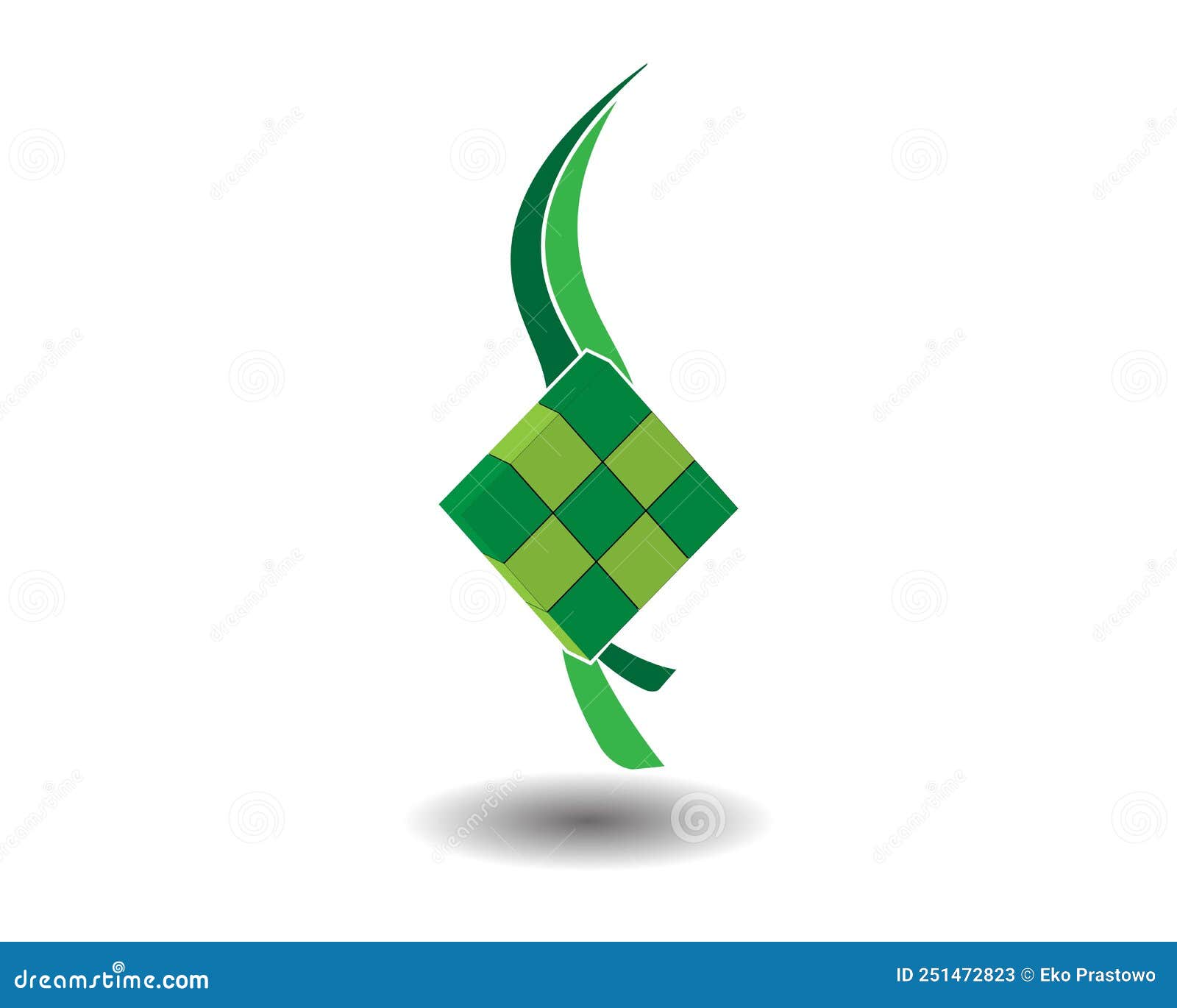 Ketupat Icon For Aidil Fitri Ramadan Symbol In Flat Illustration Vector ...