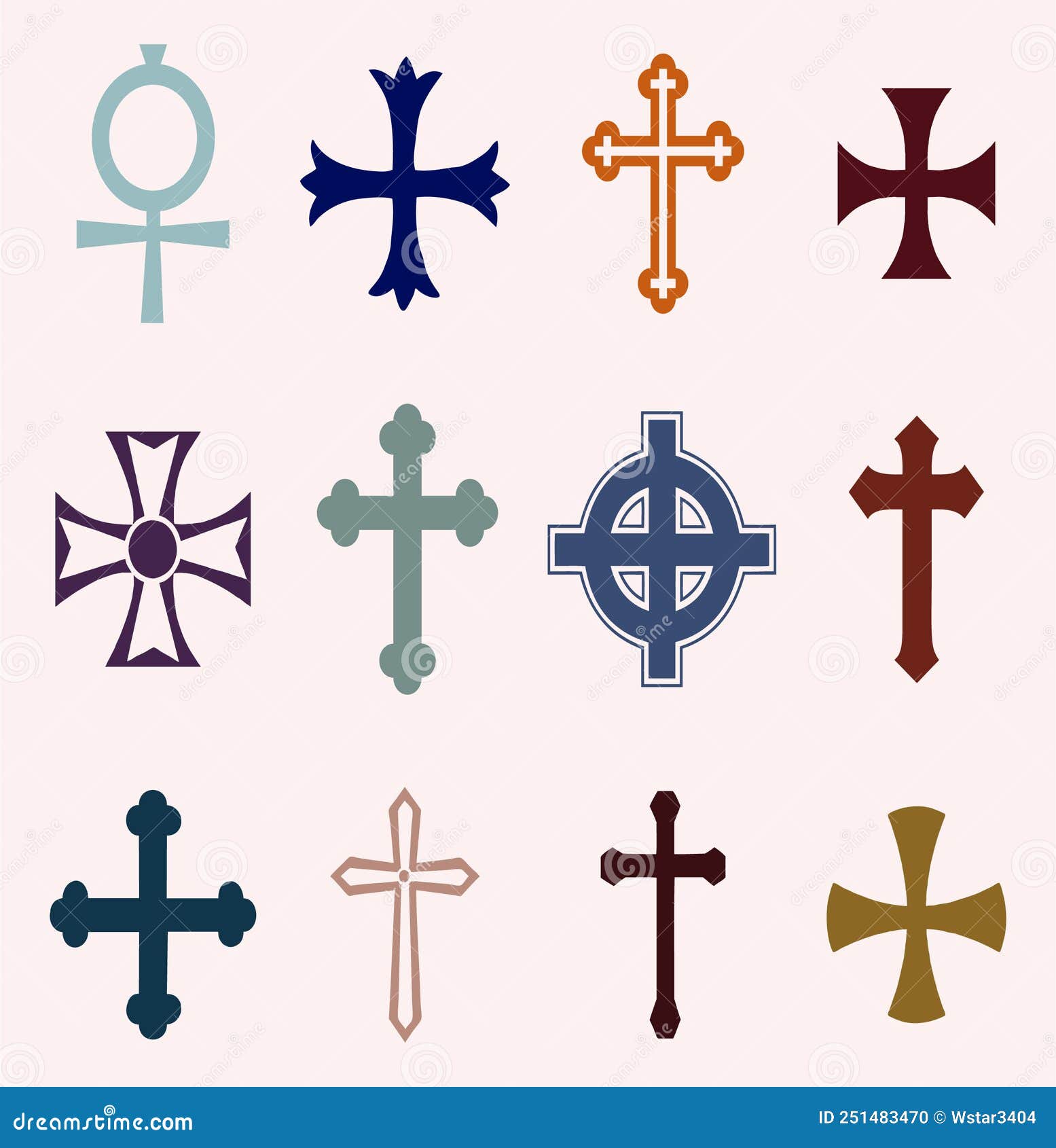 Set of Many Different Colorful Cross Icon Stock Vector - Illustration ...