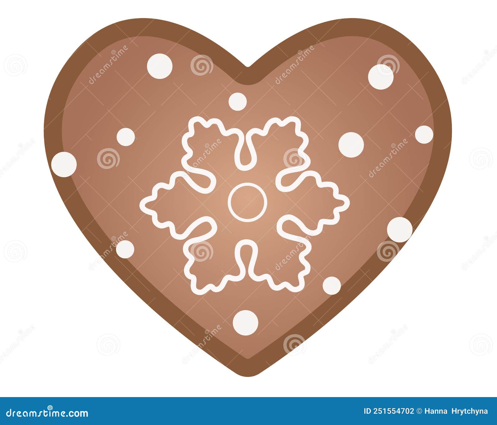 Heart Shaped Gingerbread Cookies Painted with Icing - Vector Image ...