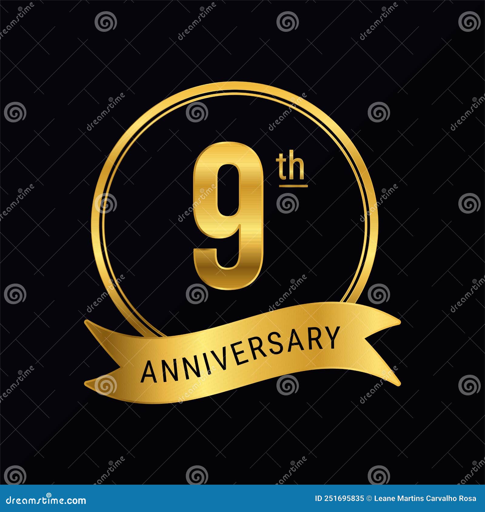 9th Anniversary Logo Golden Color Stock Vector - Illustration of ...