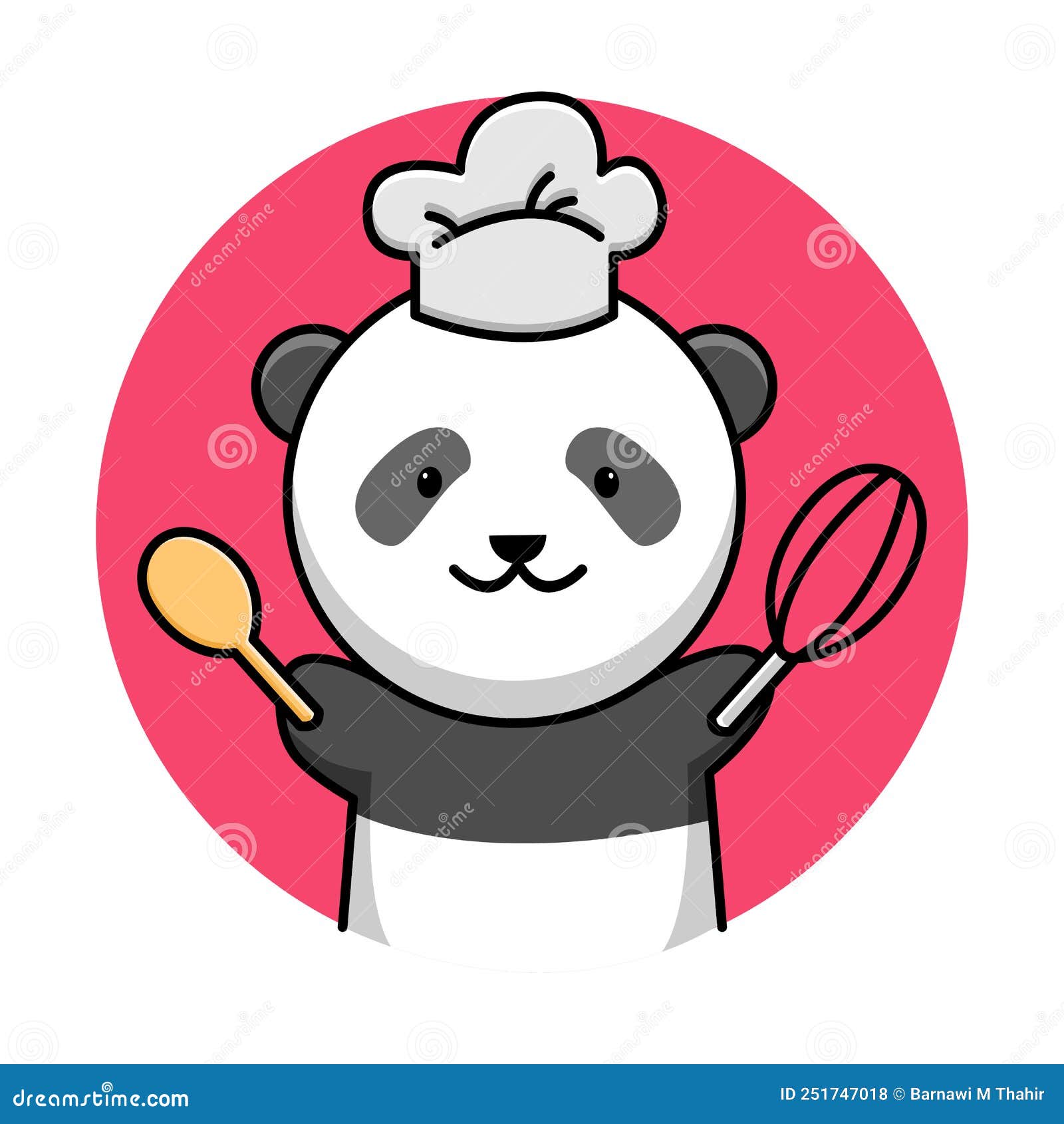 Cute chef panda cartoon stock vector. Illustration of cook - 251747018