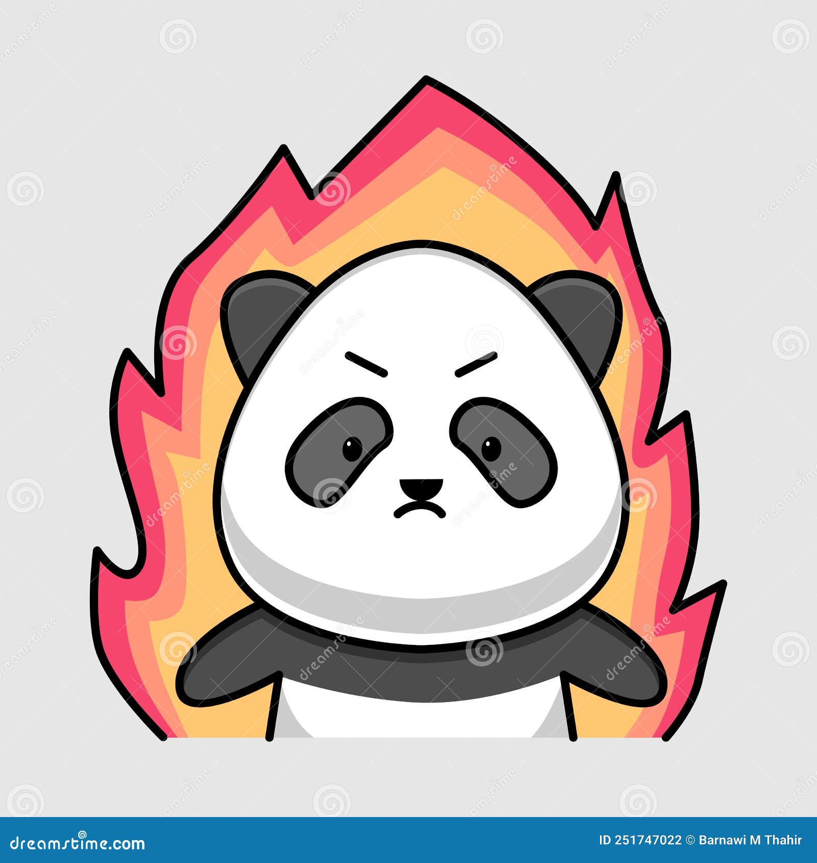 Cute angry panda cartoon stock vector. Illustration of icon - 251747022