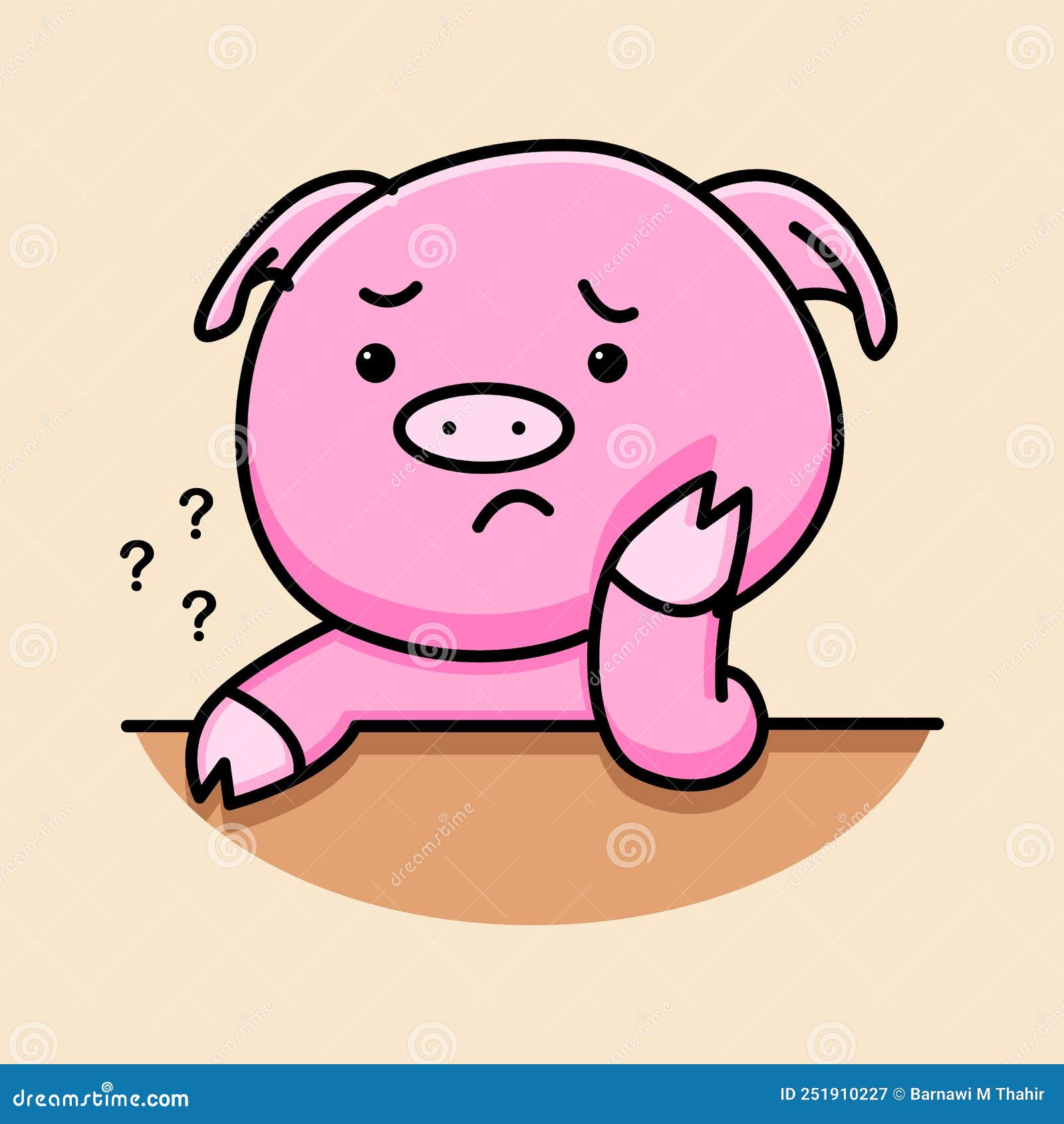 Sad Cartoon Pig