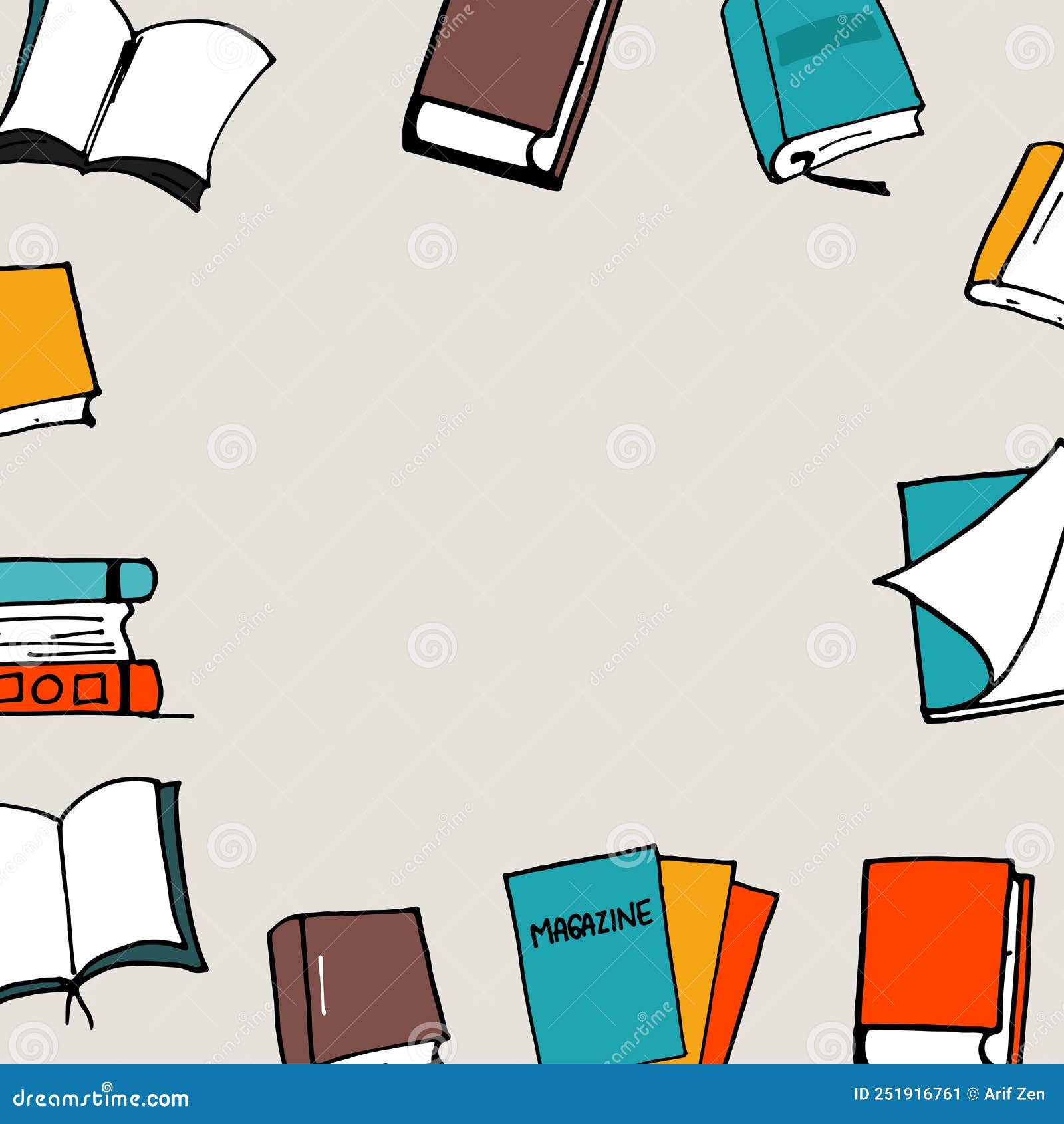 Stack of Cook and Open Book Illustration on Gray Background. Pile of ...