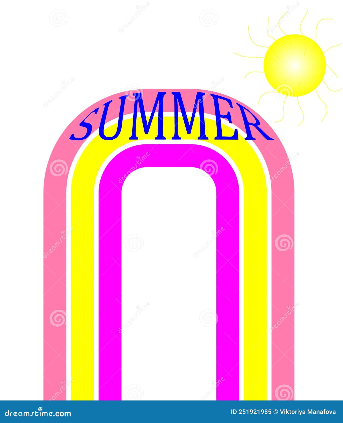 Summer rainbow stock vector. Illustration of three, stripes - 251921985