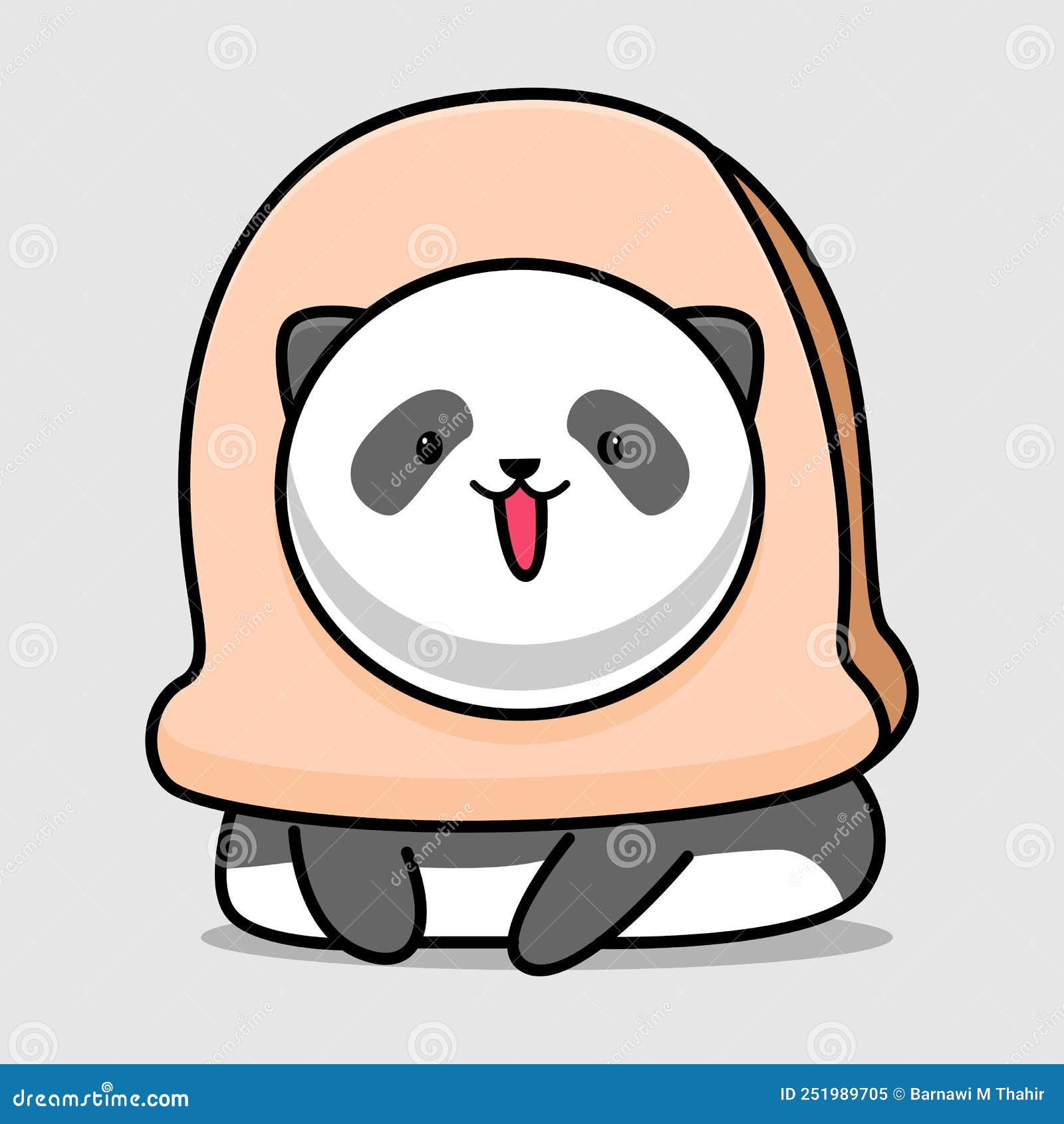 Cute Panda with Bread Costume Cartoon Stock Vector - Illustration of ...