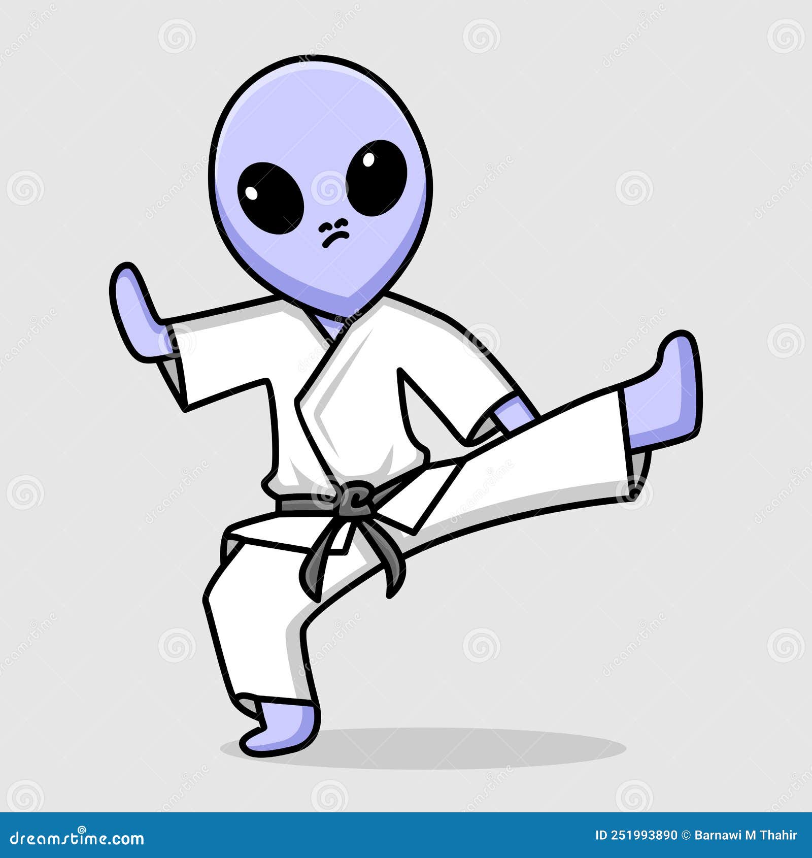 Cute Karate Alien Cartoon Design Stock Vector - Illustration of suit ...