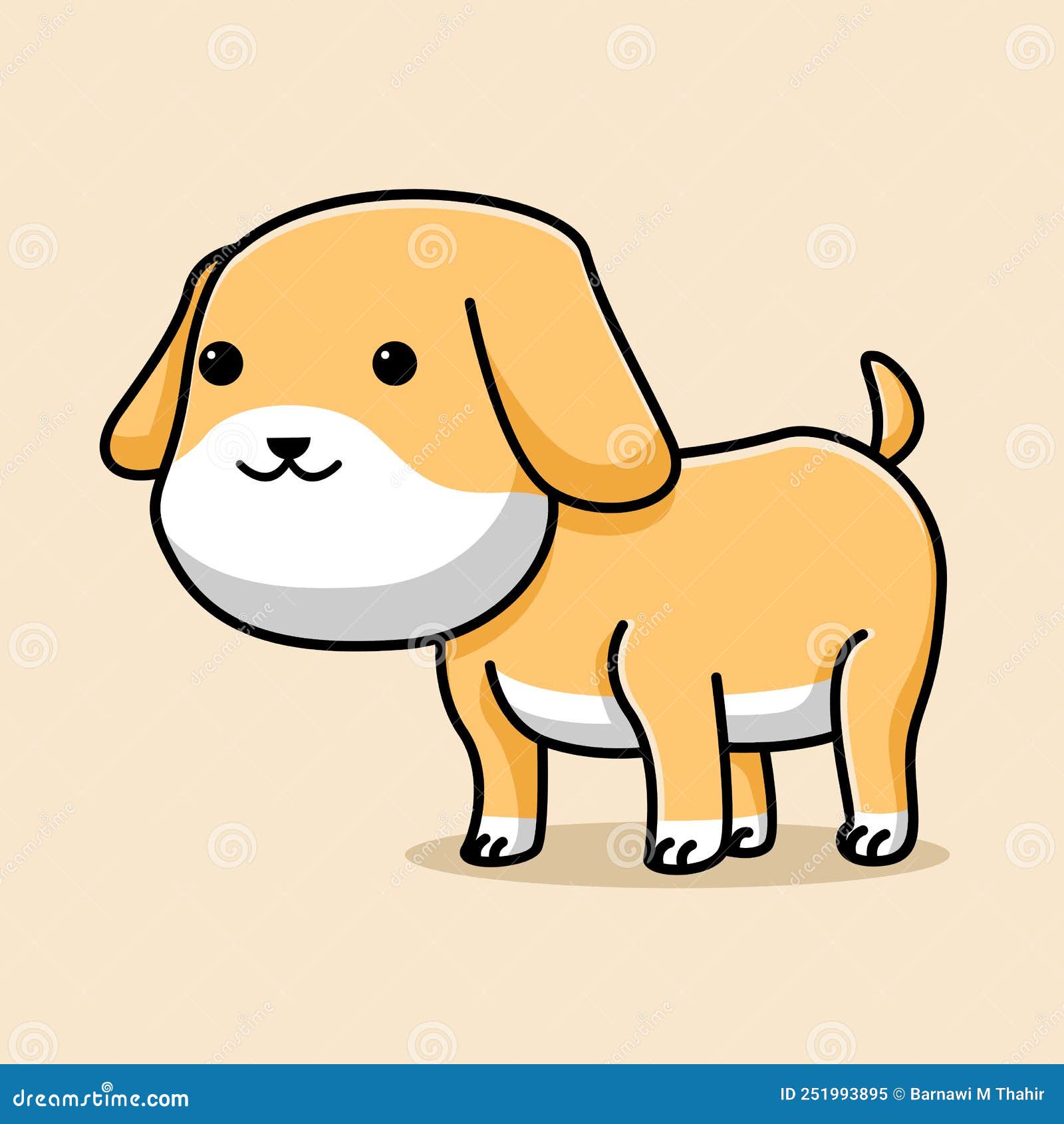 Cute Dog Mascot Cartoon Design Stock Vector - Illustration of cheerful ...