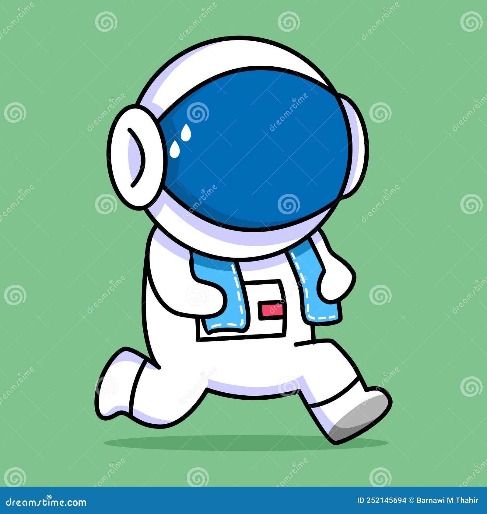 Cute Astronaut Running Cartoon Stock Vector - Illustration of earth ...