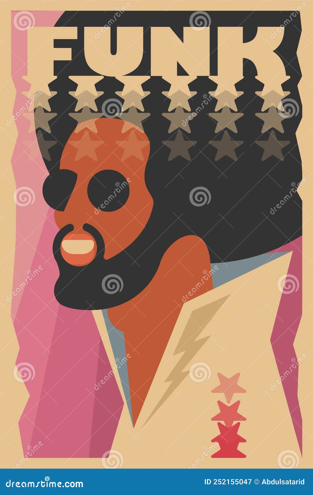 Funk style poster stock vector. Illustration of bebop - 252155047