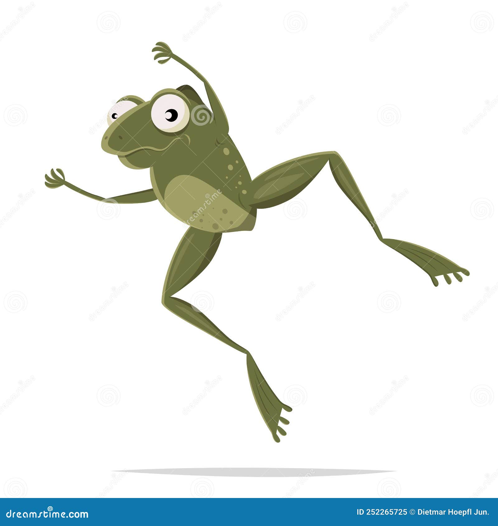 Funny Illustration of a Jumping Cartoon Frog Stock Vector ...
