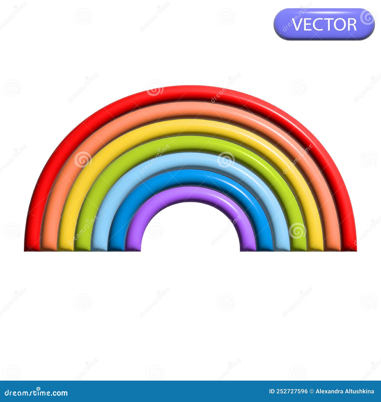 3 d rainbow stock vector. Illustration of design, pattern - 252727596