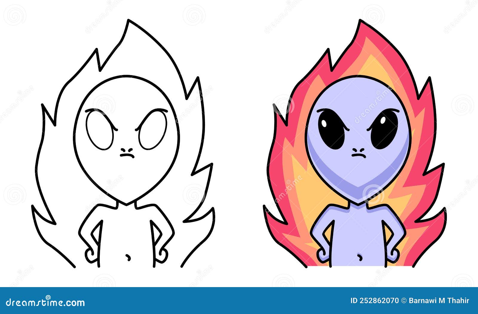 Angry Alien Monster Space Silhouette Royalty-Free Cartoon ...