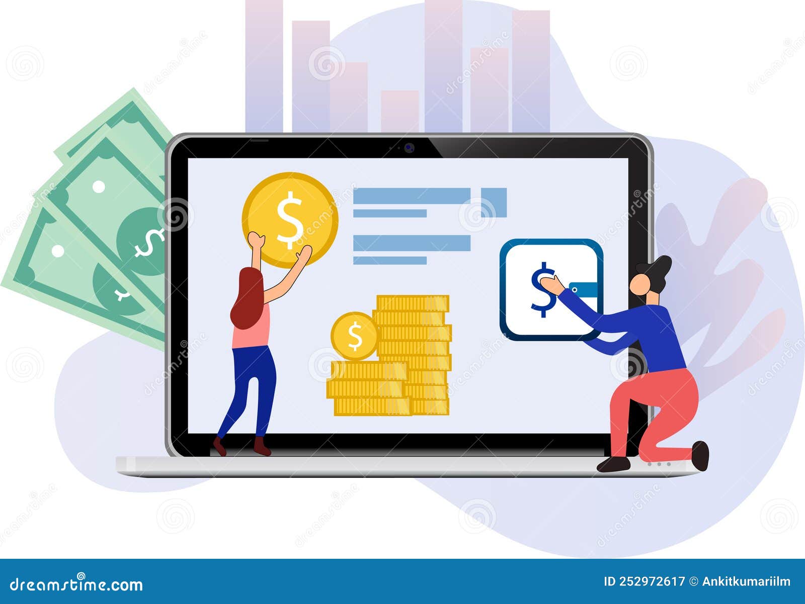 Add Money To Wallet Vector Illustration Stock Illustration ...