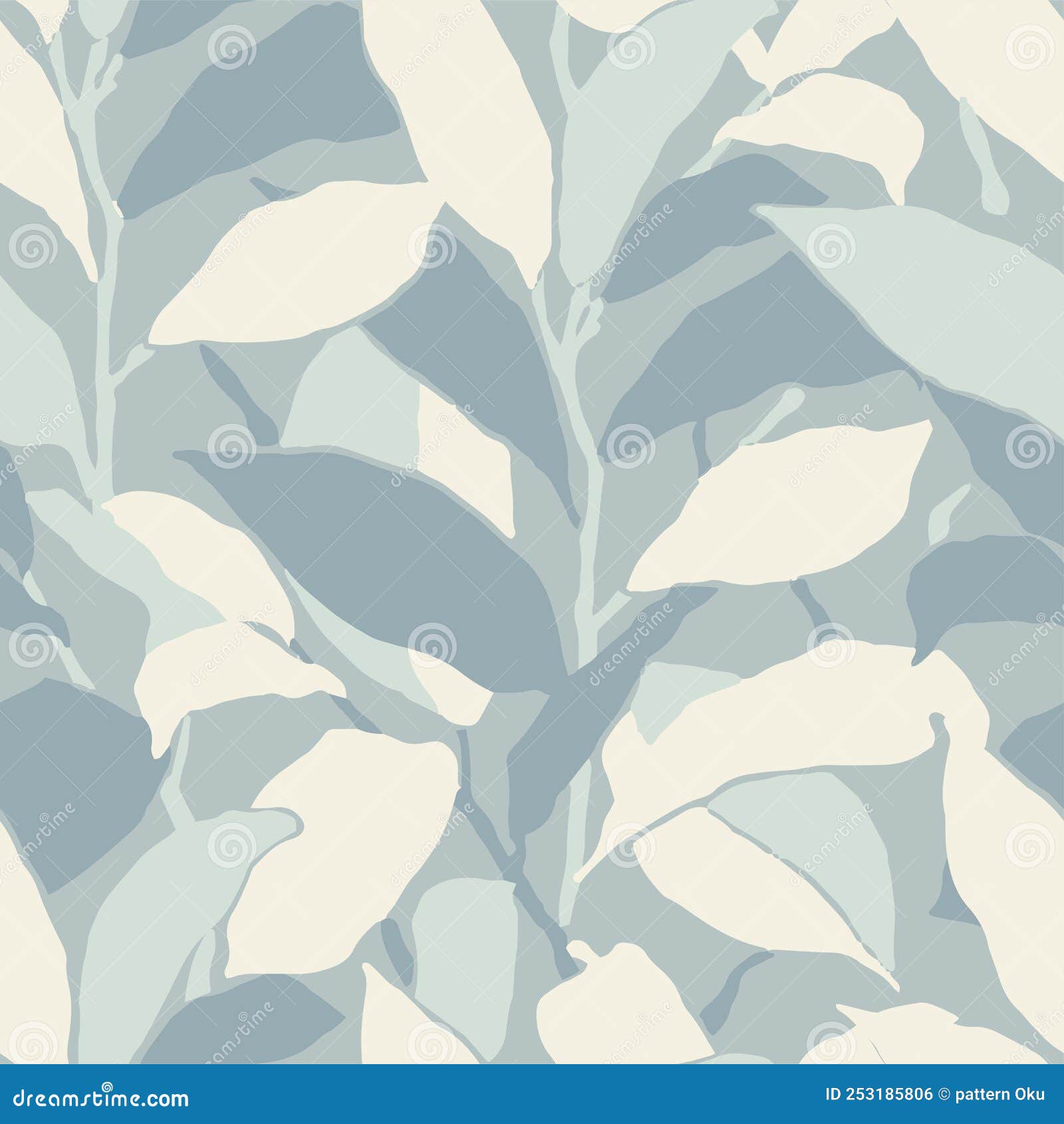Vector Contemporary Art Leaf Illustration Seamless Repeat Pattern Stock ...