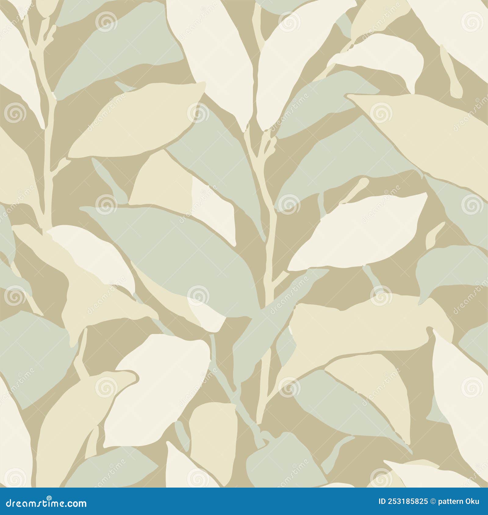 Vector Contemporary Art Leaf Illustration Seamless Repeat Pattern Stock ...