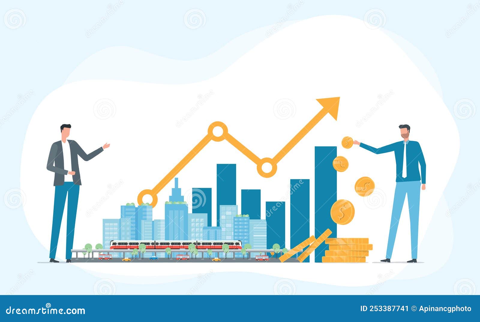 Flat Vector Illustration Business Real Estate Investment with Group ...