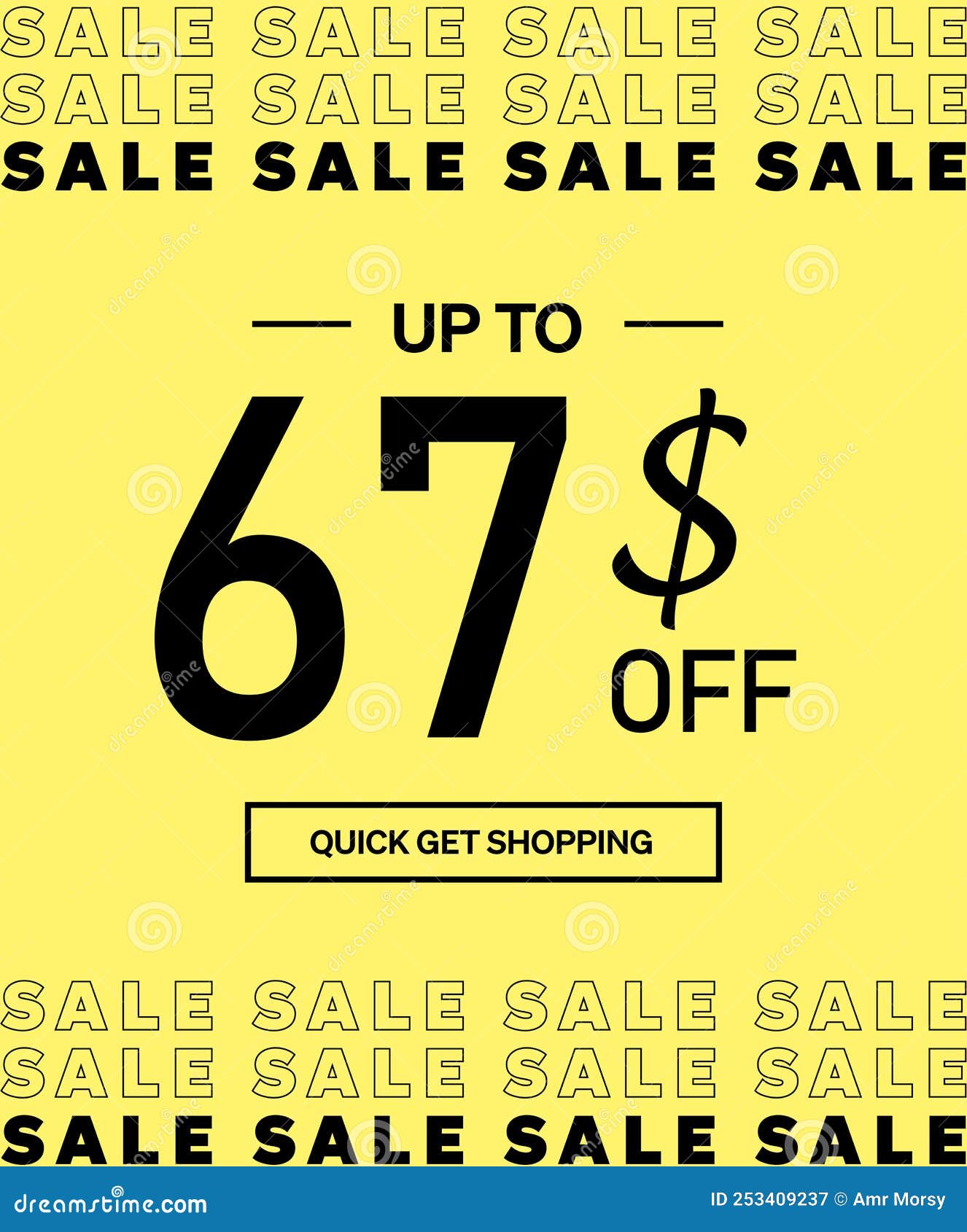 Sale Up To 67$ Off Shopping Day Poster or Banner with Gift Box Stock ...