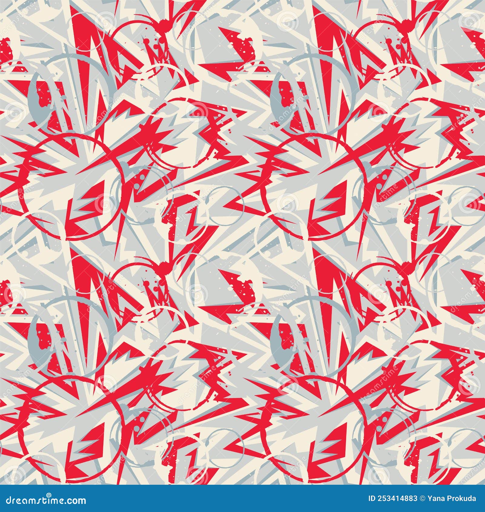 Seamless Abstract Urban Pattern with Curved Geometry Elemets and Grunge ...