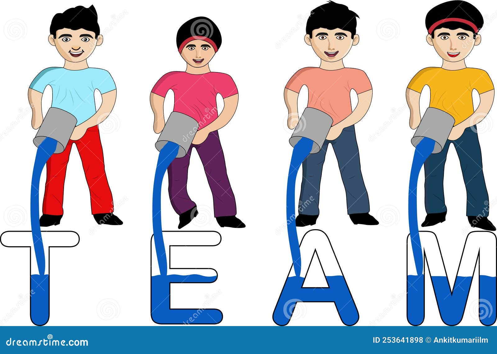 Nice Team Work Vector Illustration Stock Illustration - Illustration of ...