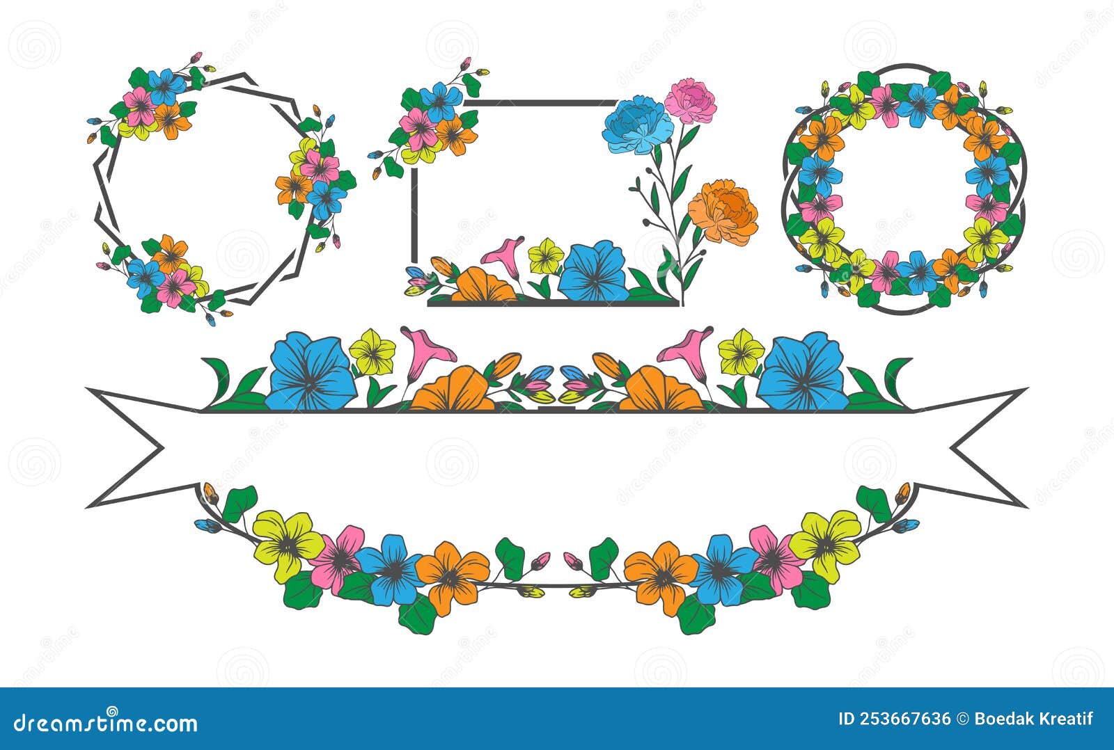 Beautiful Botanical Frame Decorative Stock Vector - Illustration of ...