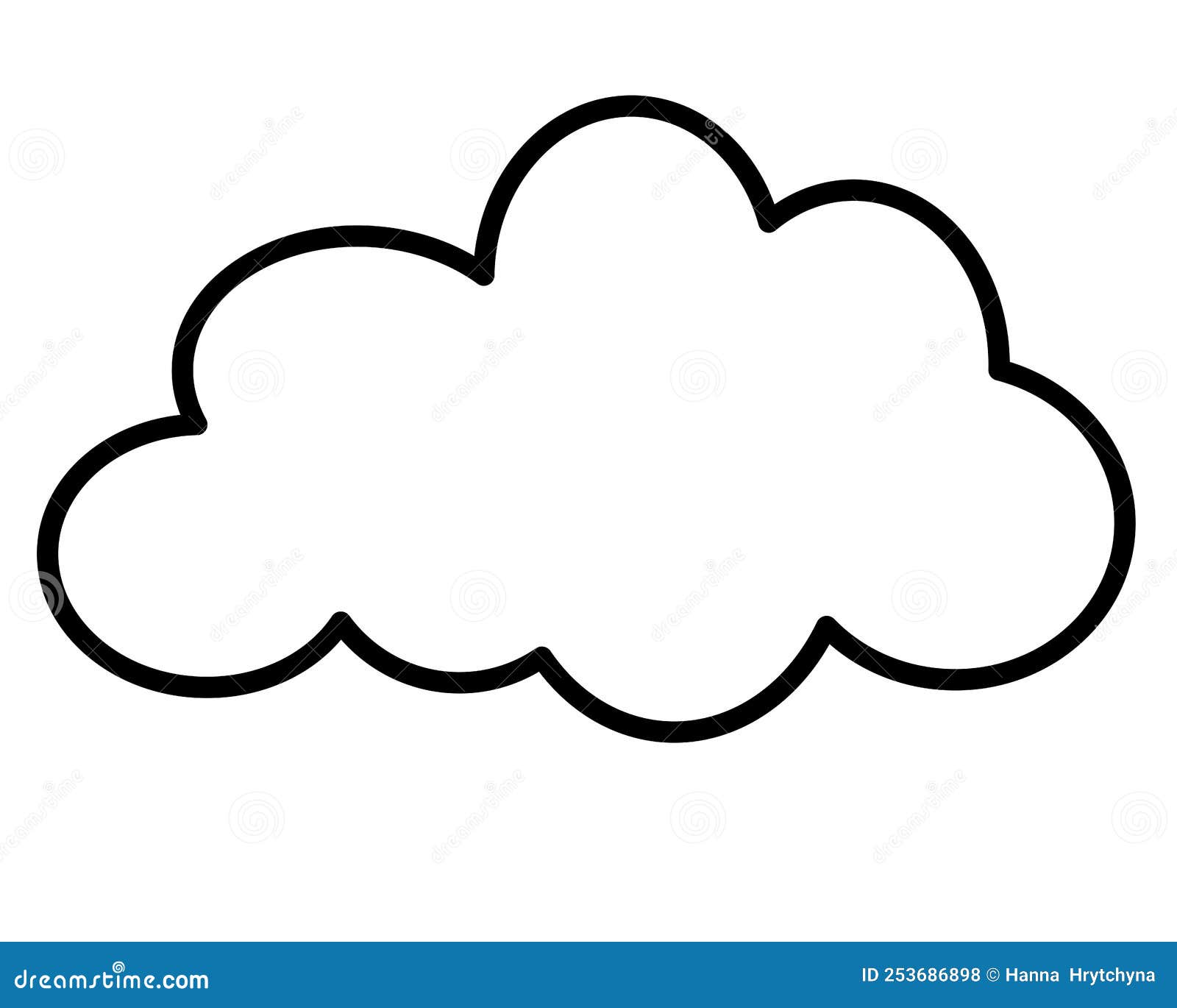 Cloud, Weather Phenomenon Sign - Vector Linear Picture for Coloring ...