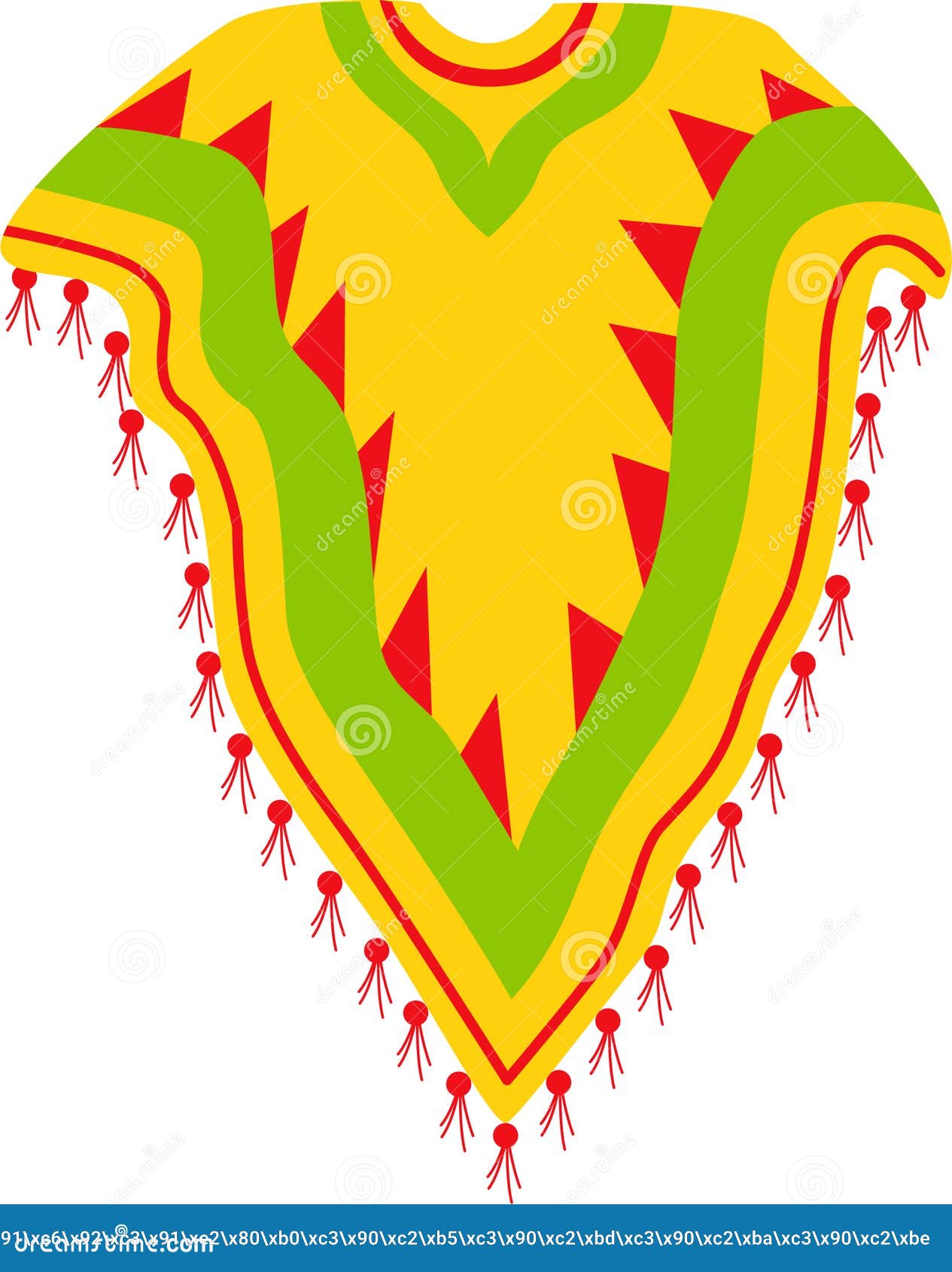 Cartoon Mexican Poncho, Vector Traditional Clothes of Mexico, Decorated ...