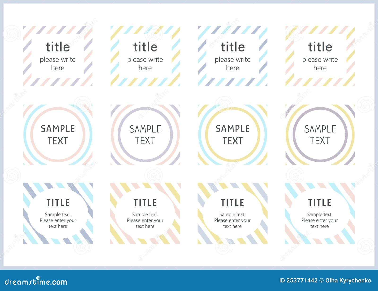 Colorful Geometric Title Frames. Design Elements for Social Media, Web ...