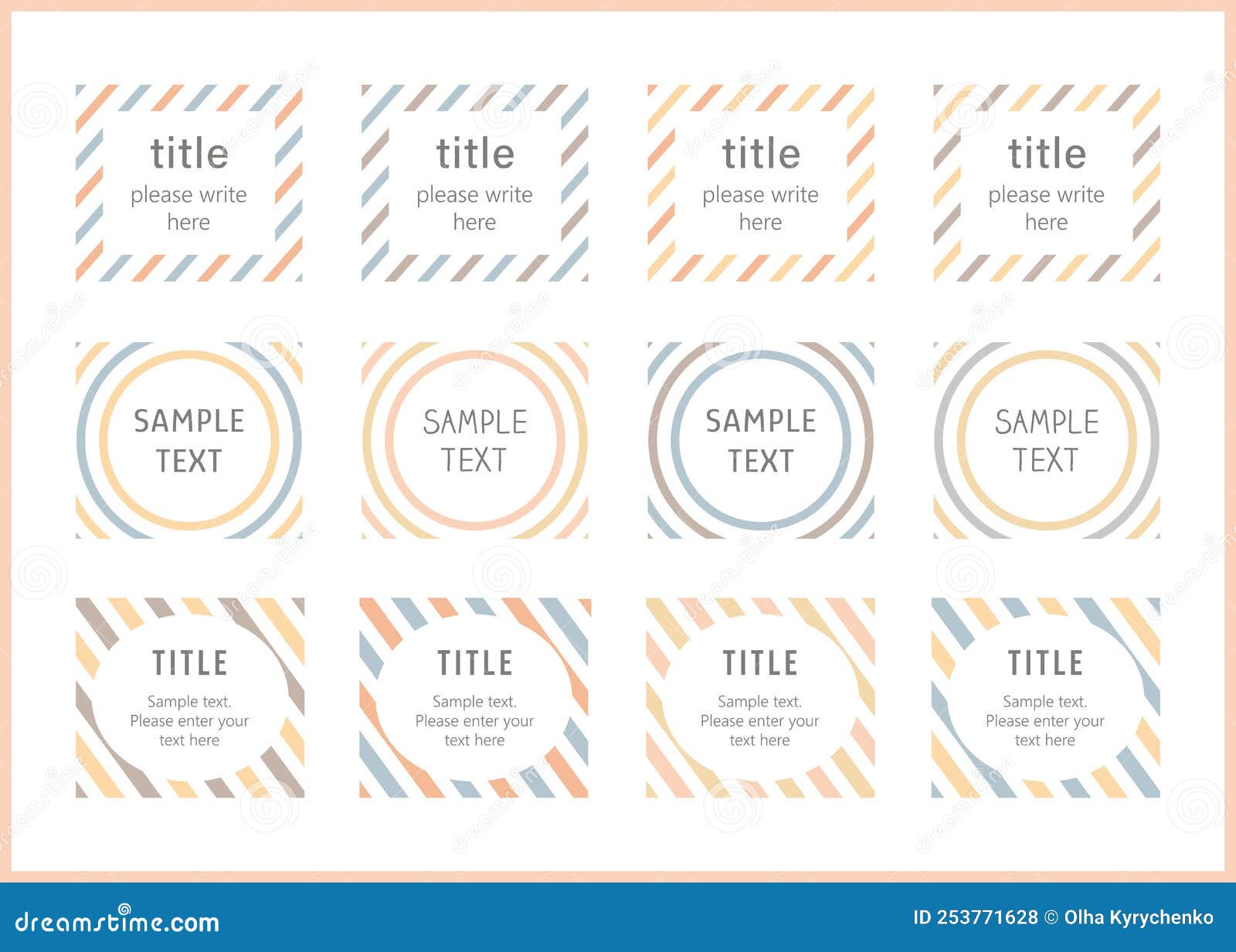 Retro Geometric Frames for Social Networks, Advertising, Infographics ...