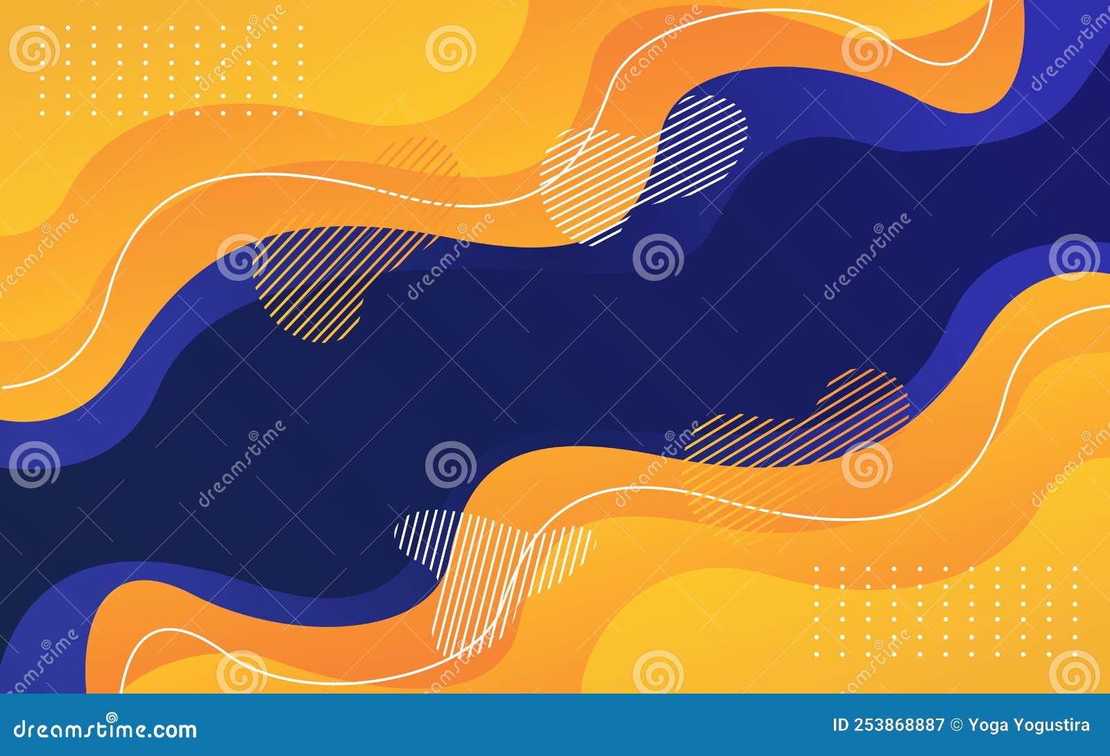 Abstract Geometric Blue and Yellow Wave Shape Papercut Colors ...
